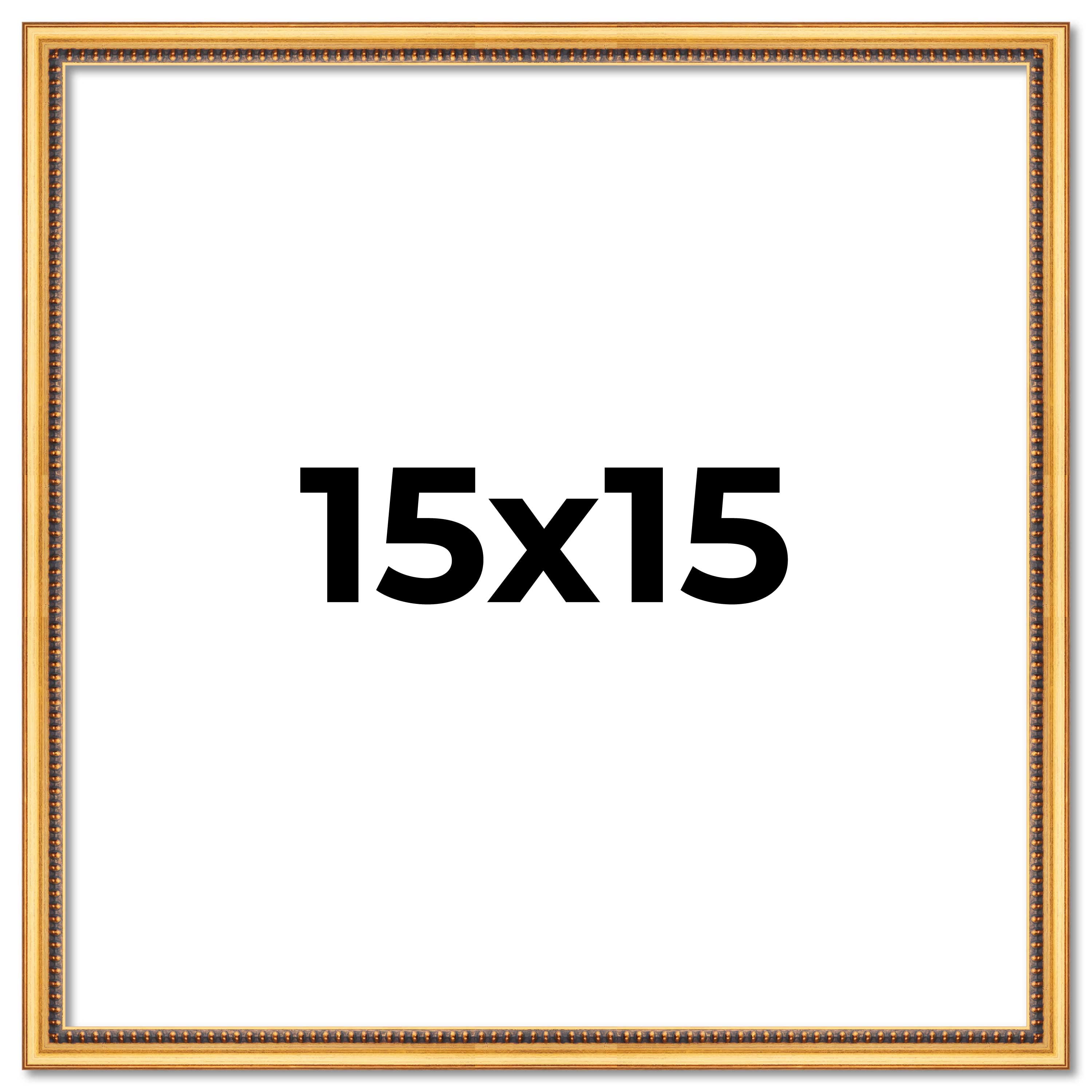 15x15 Frame Beaded Gold Solid Wood Picture Frame | 0.75 Inches Moulding ...