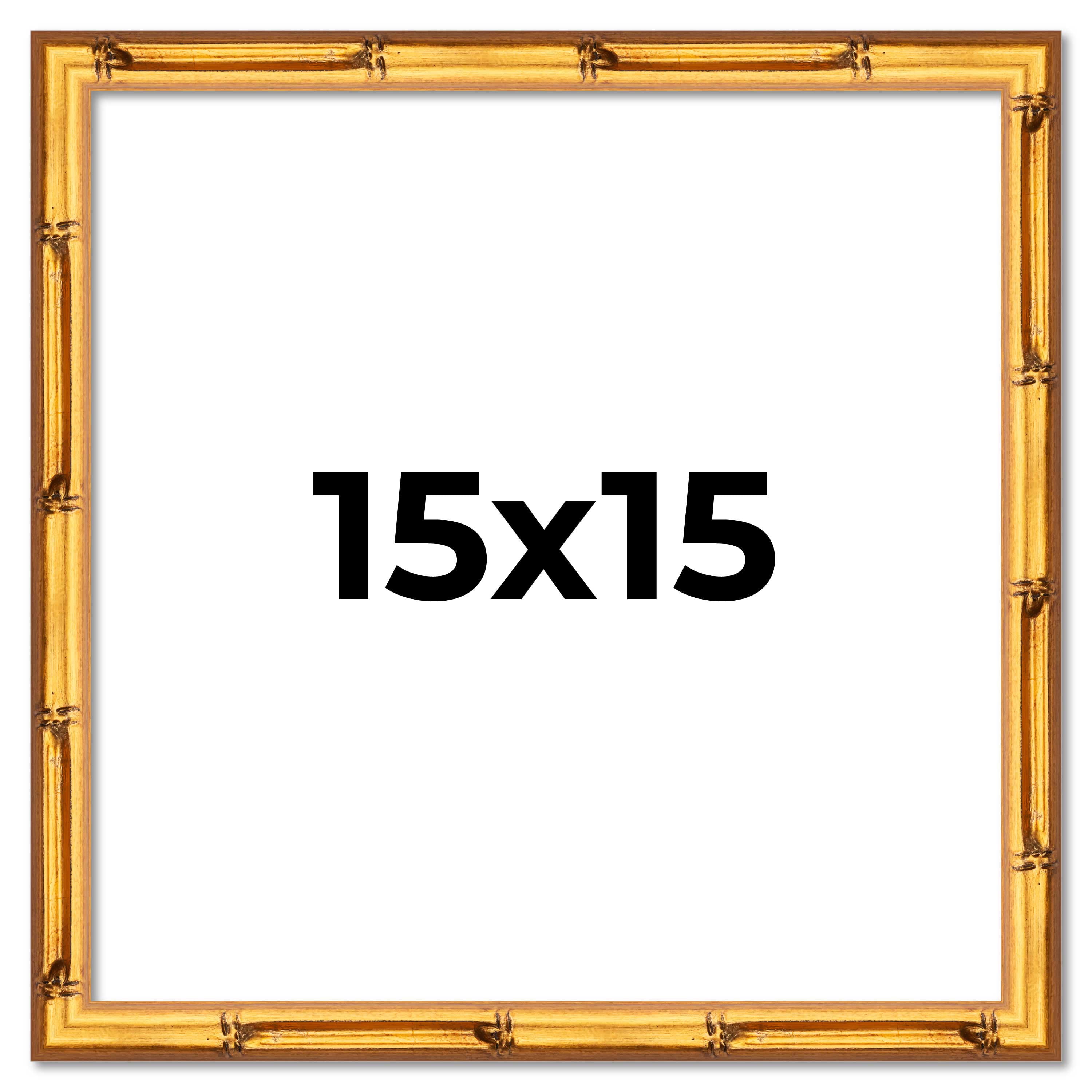 15x15 Frame Gold Bamboo Solid Wood Picture Frame | 1 Inch Moulding ...