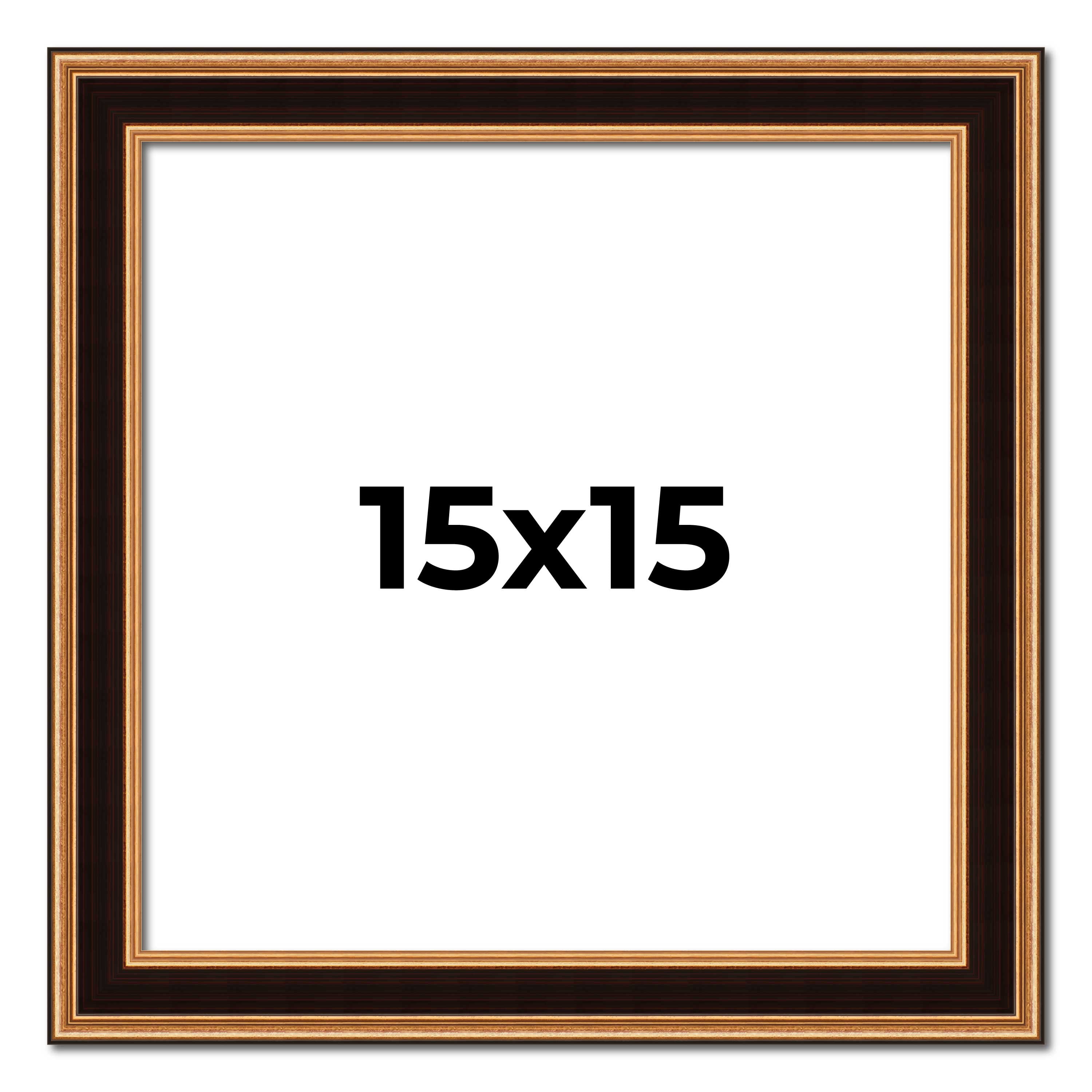 15x15 Frame Gold Brown Plein Air Vintage Solid Wood Picture Frame | 1. ...