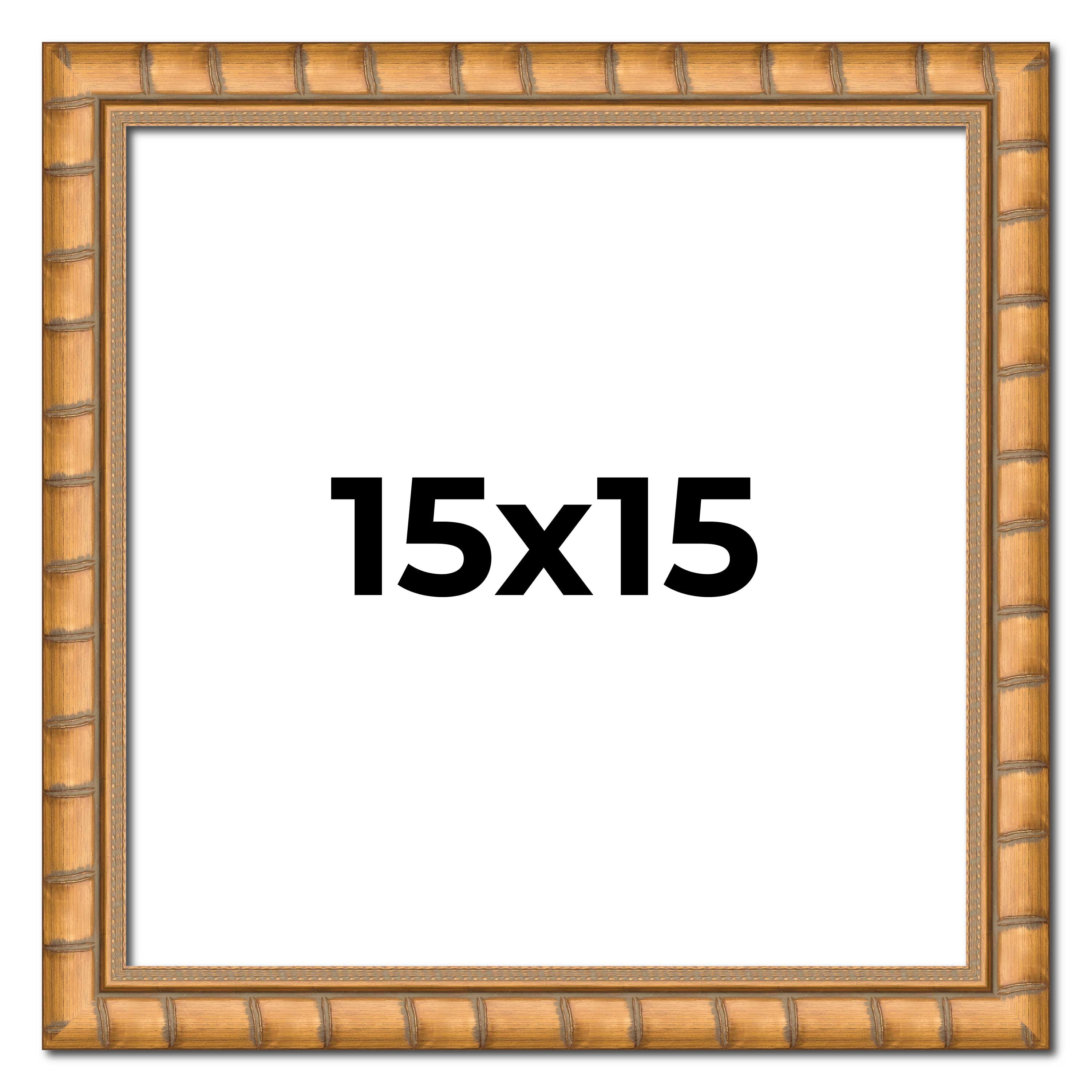 15x15 Frame Gold Real Wood Picture Frame Width 1.5 inches | Interior ...