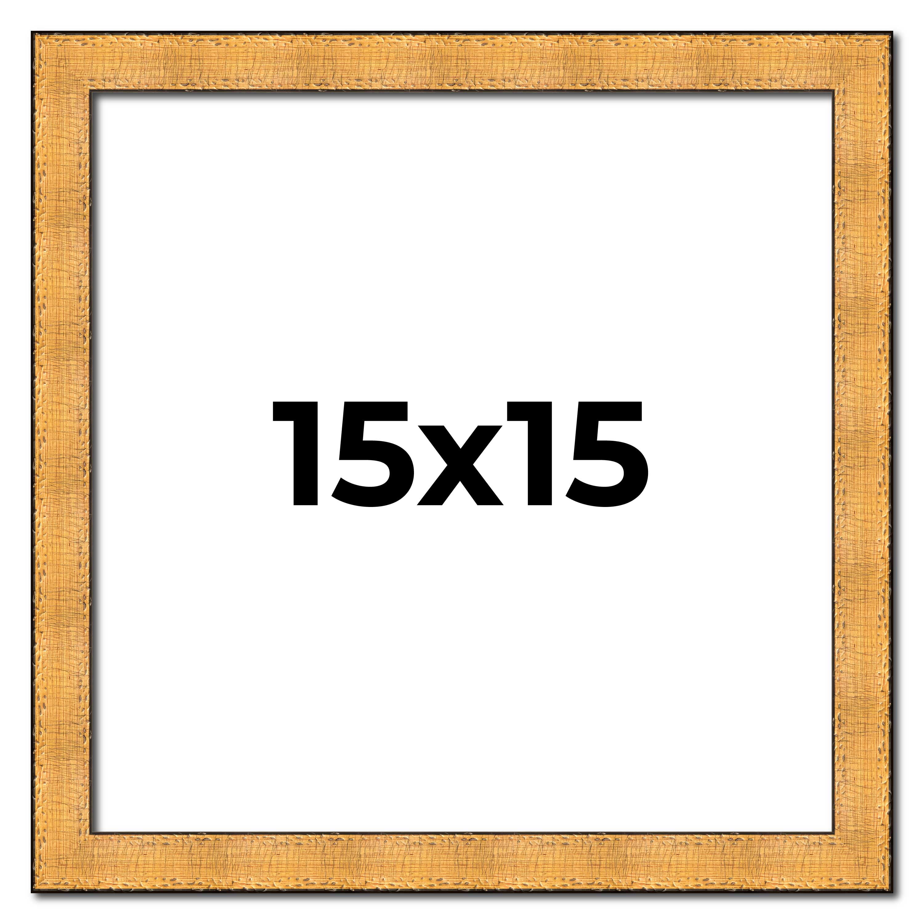 15x15 Frame Gold Rustic Solid Wood Picture Frame | 1.25 Inch Wide ...