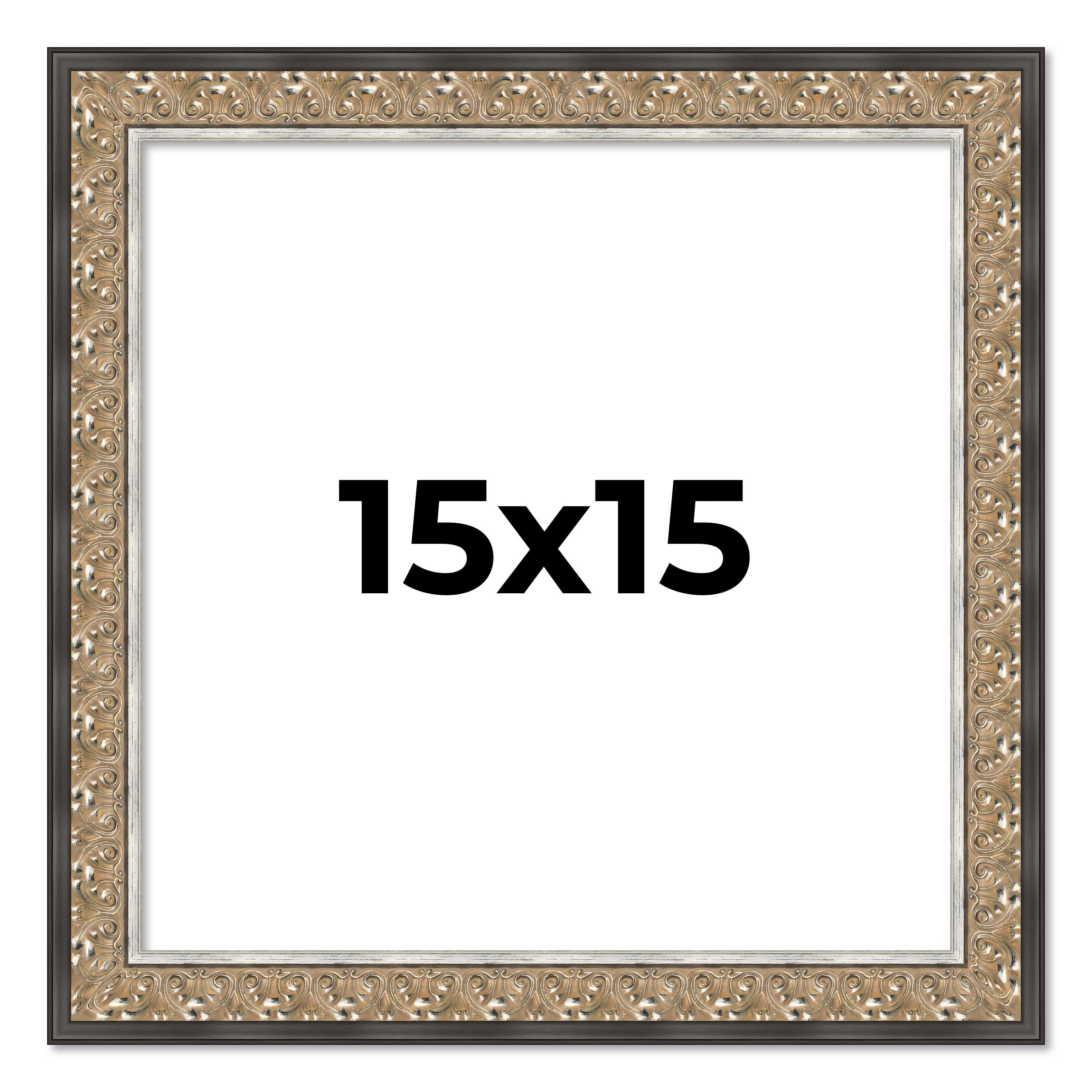 15x15 Frame Silver Real Wood Picture Frame Width 1.75 Inches | Interior ...