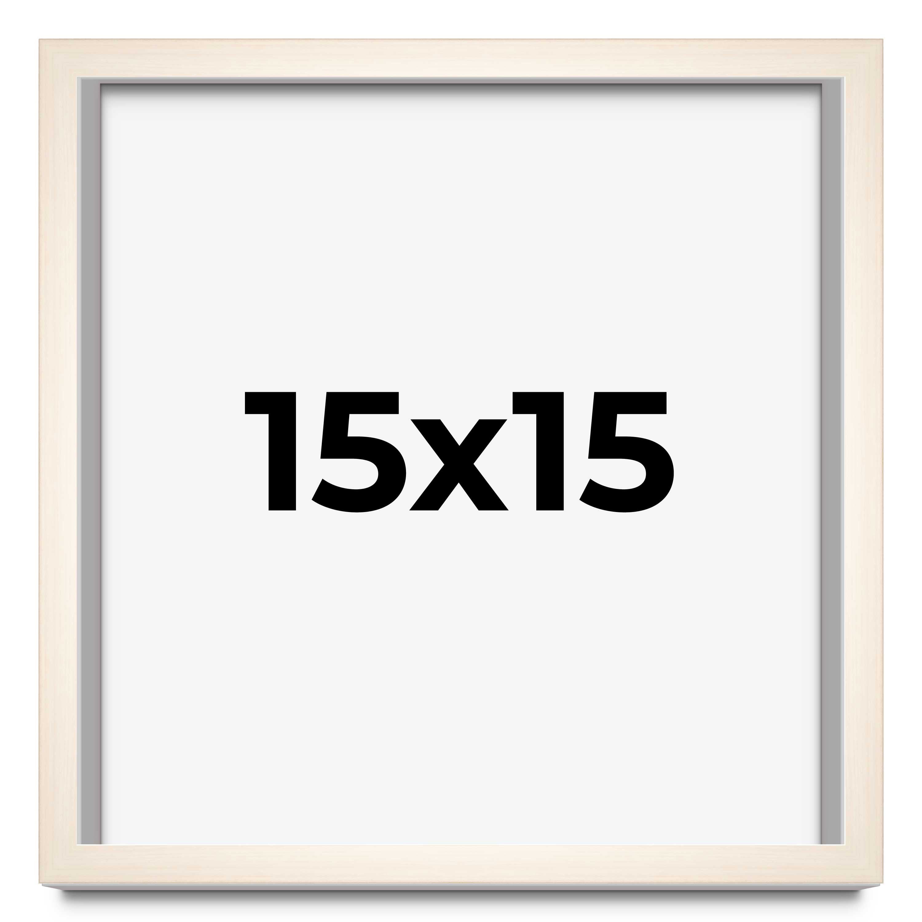 15x15 Frame White Wash Solid Wood Picture Frame | 0.8125 Inch Moulding ...