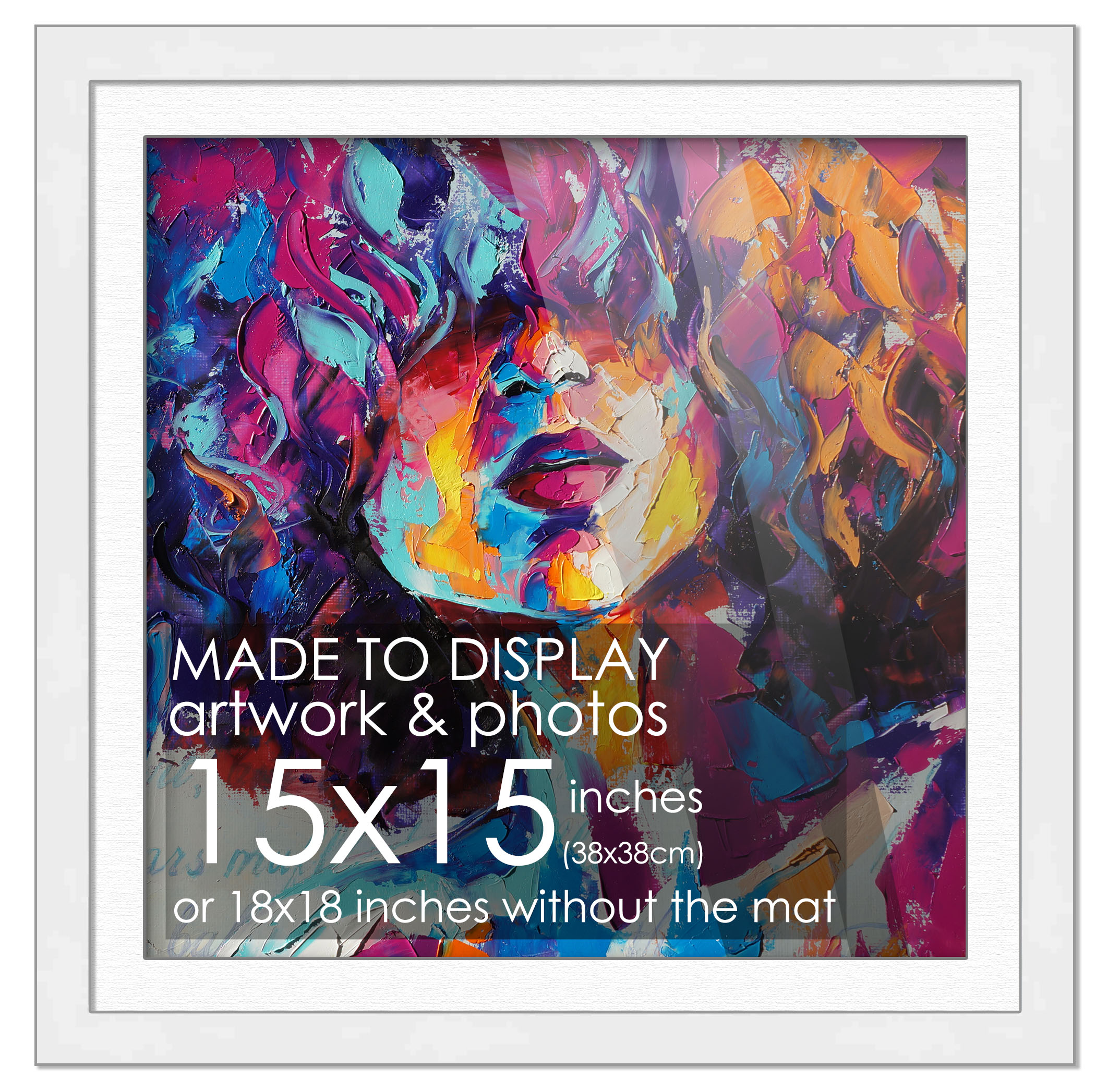 Walmart 15x15 White Pine Wood Frame with Acid-Free Mat for 15x15 or ...
