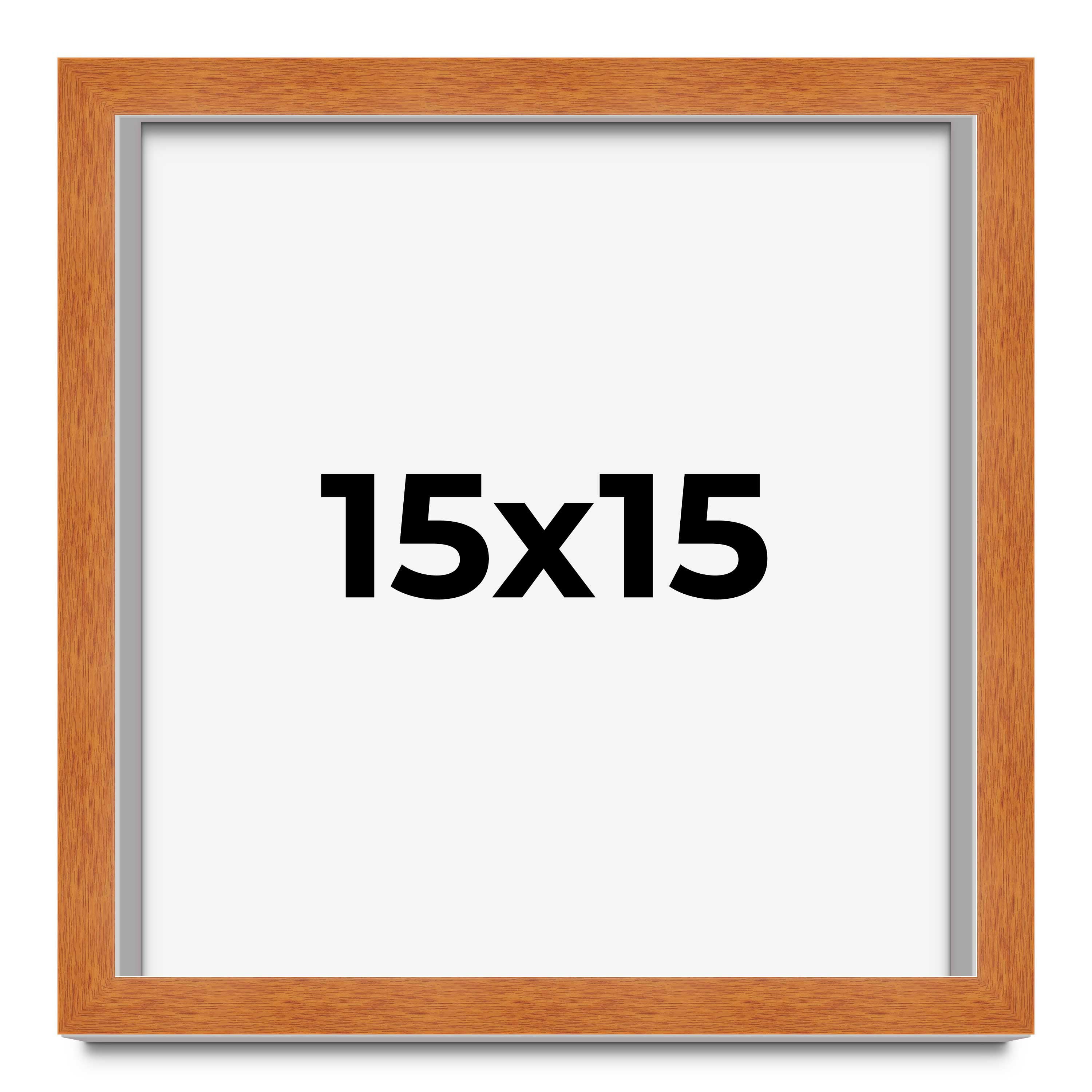 15x15 Shadow Box Frame Brown | 0.875 Inches Deep Real Wood Contemporary ...