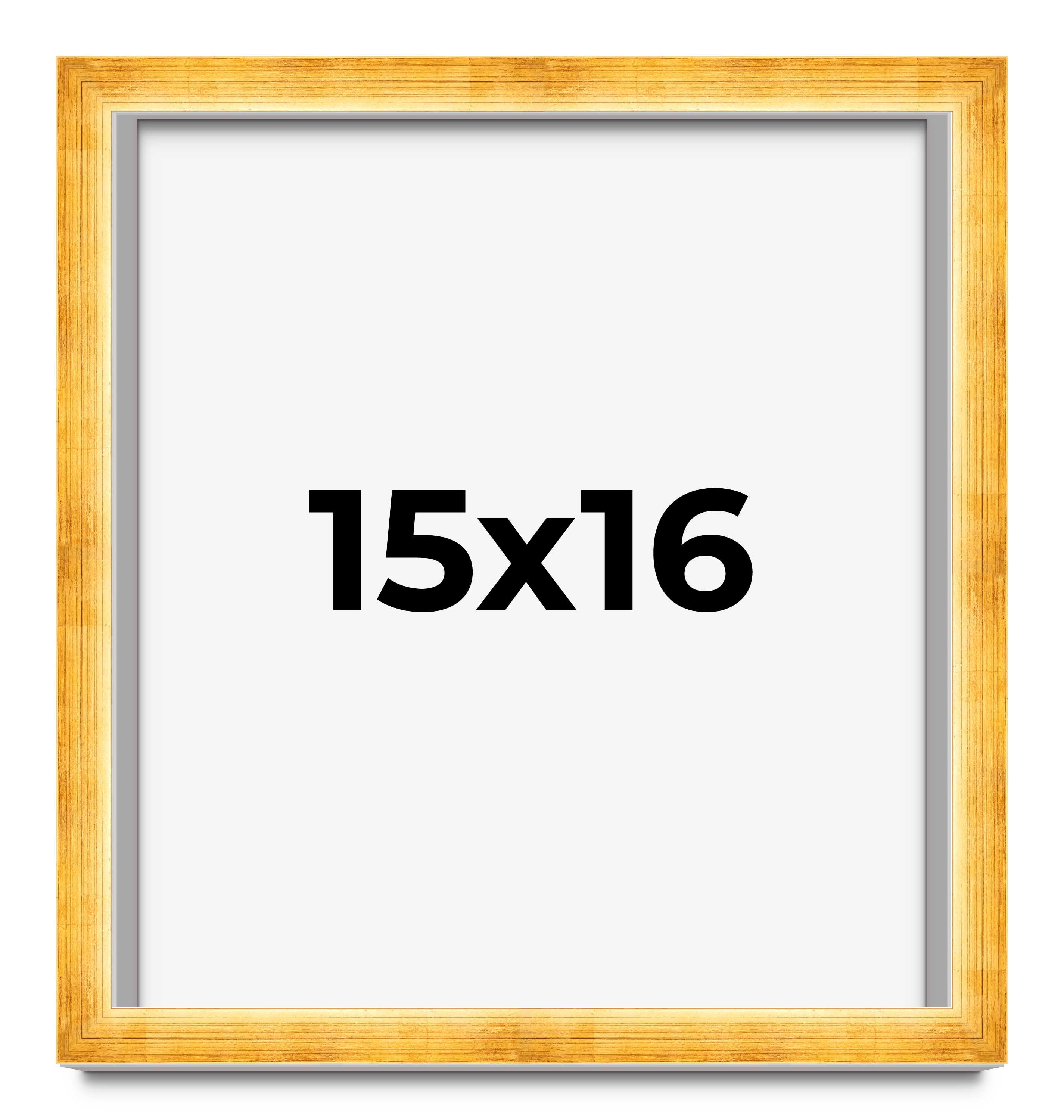 15x16 Shadow Box Frame Gold | 1.625 Inches Deep Real Wood Traditional ...