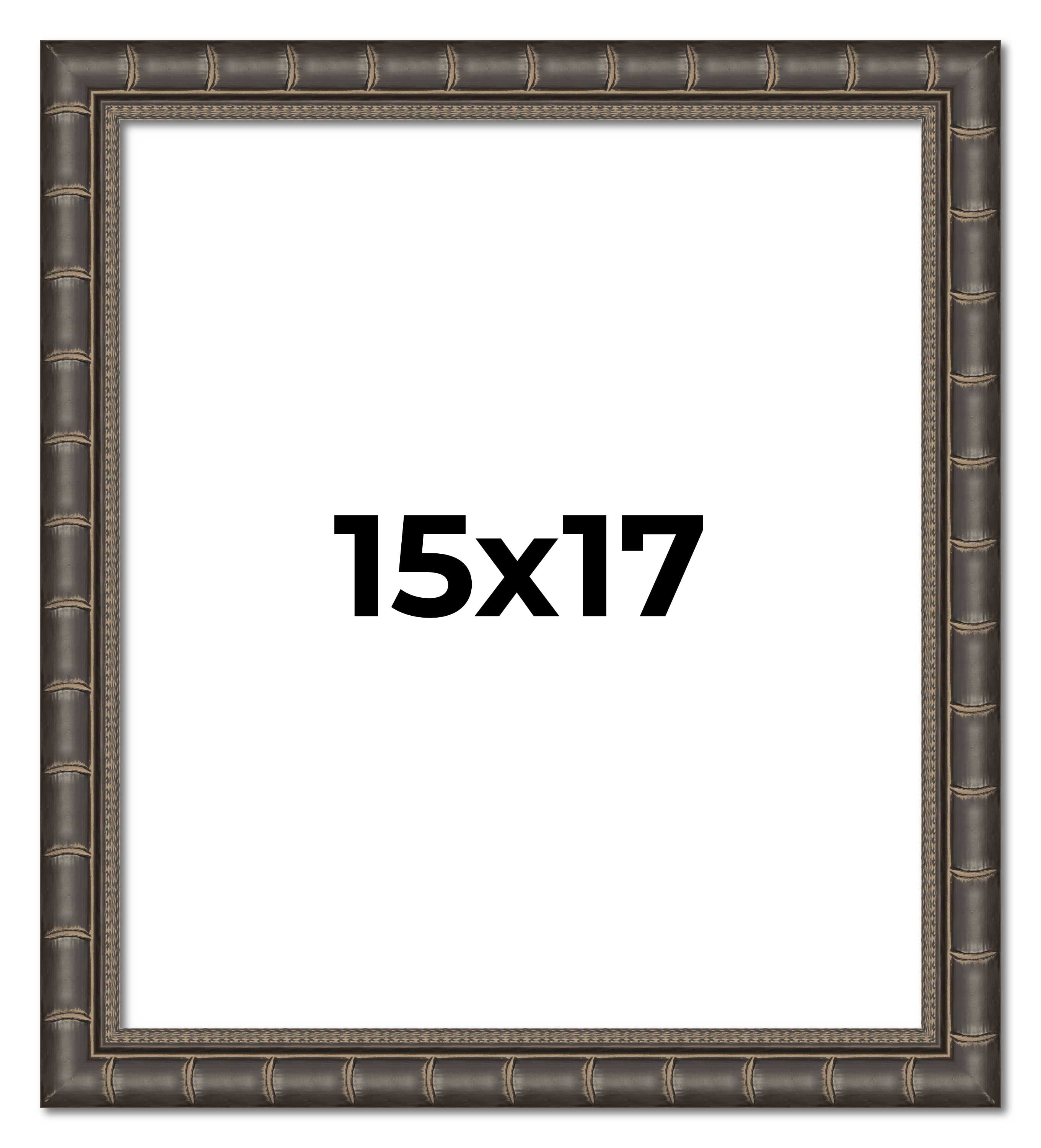 15x17 Frame Black Bamboo Solid Wood Picture Frame Width 1.5 Inches ...