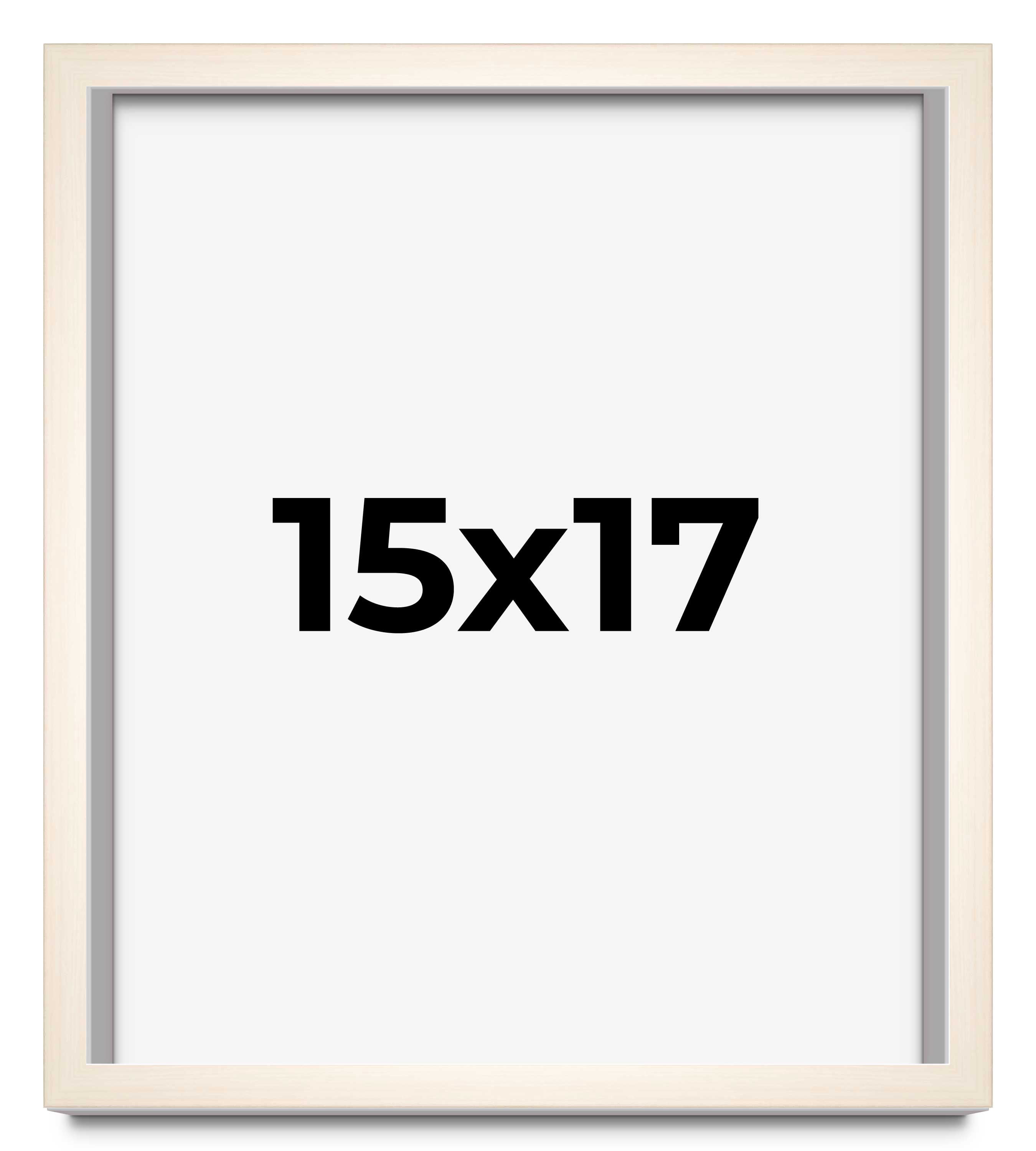 15x17 Frame White Wash Solid Wood Picture Frame | 0.8125 Inch Moulding ...