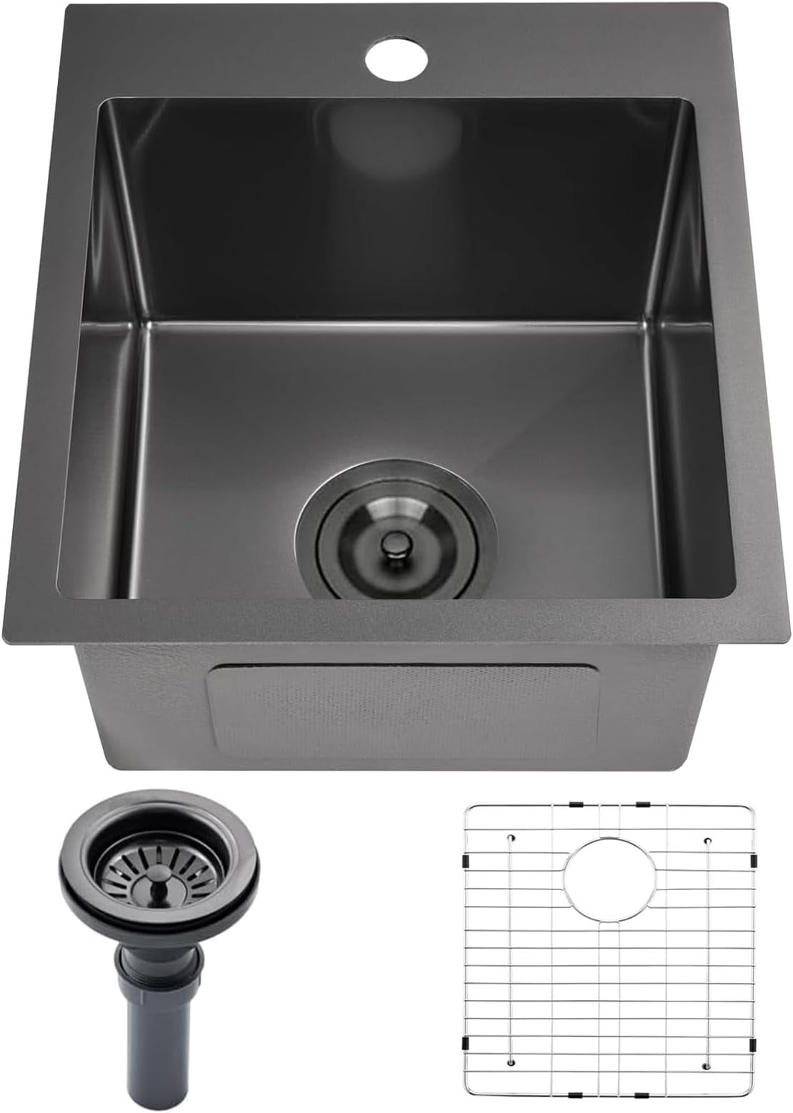 15x17 Inch Black Bar Sink Drop In Kitchen Sink, Topmount Stainless ...