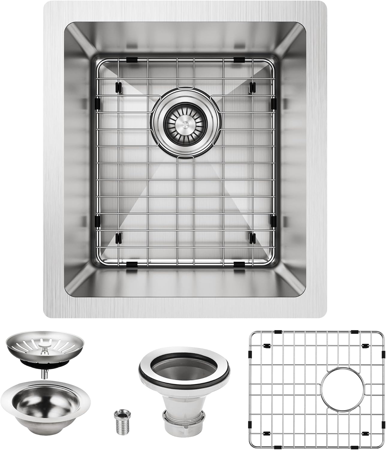 15x17 Inch Undermount Bar Sink, 18 Gauge 304 Stainless Steel Small ...