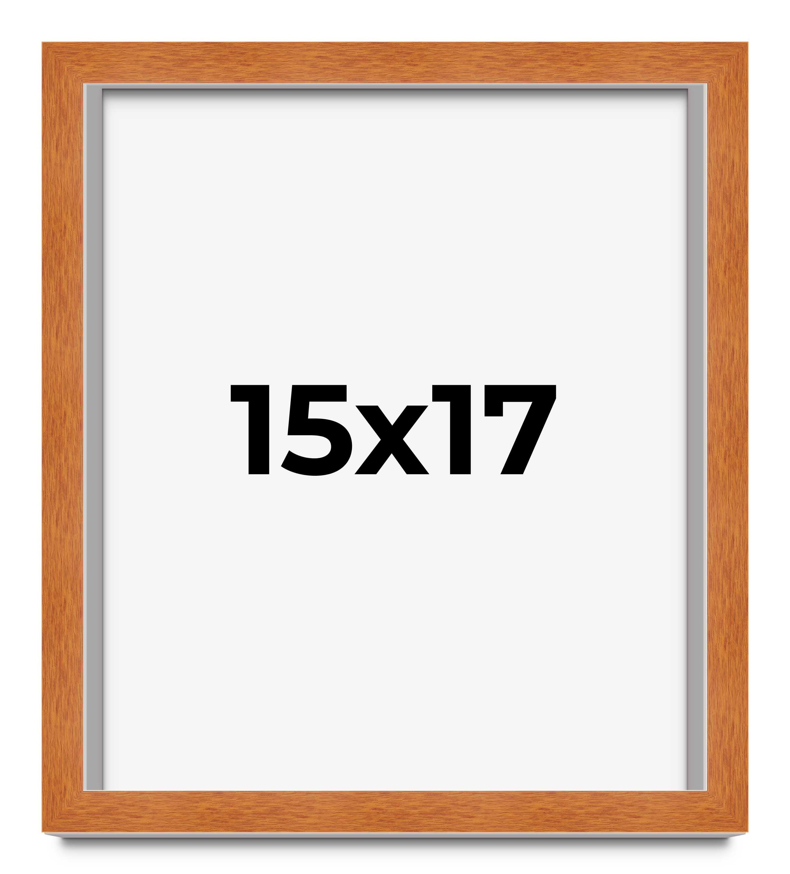 15x17 Shadow Box Frame Brown | 0.875 Inches Deep Real Wood Contemporary ...