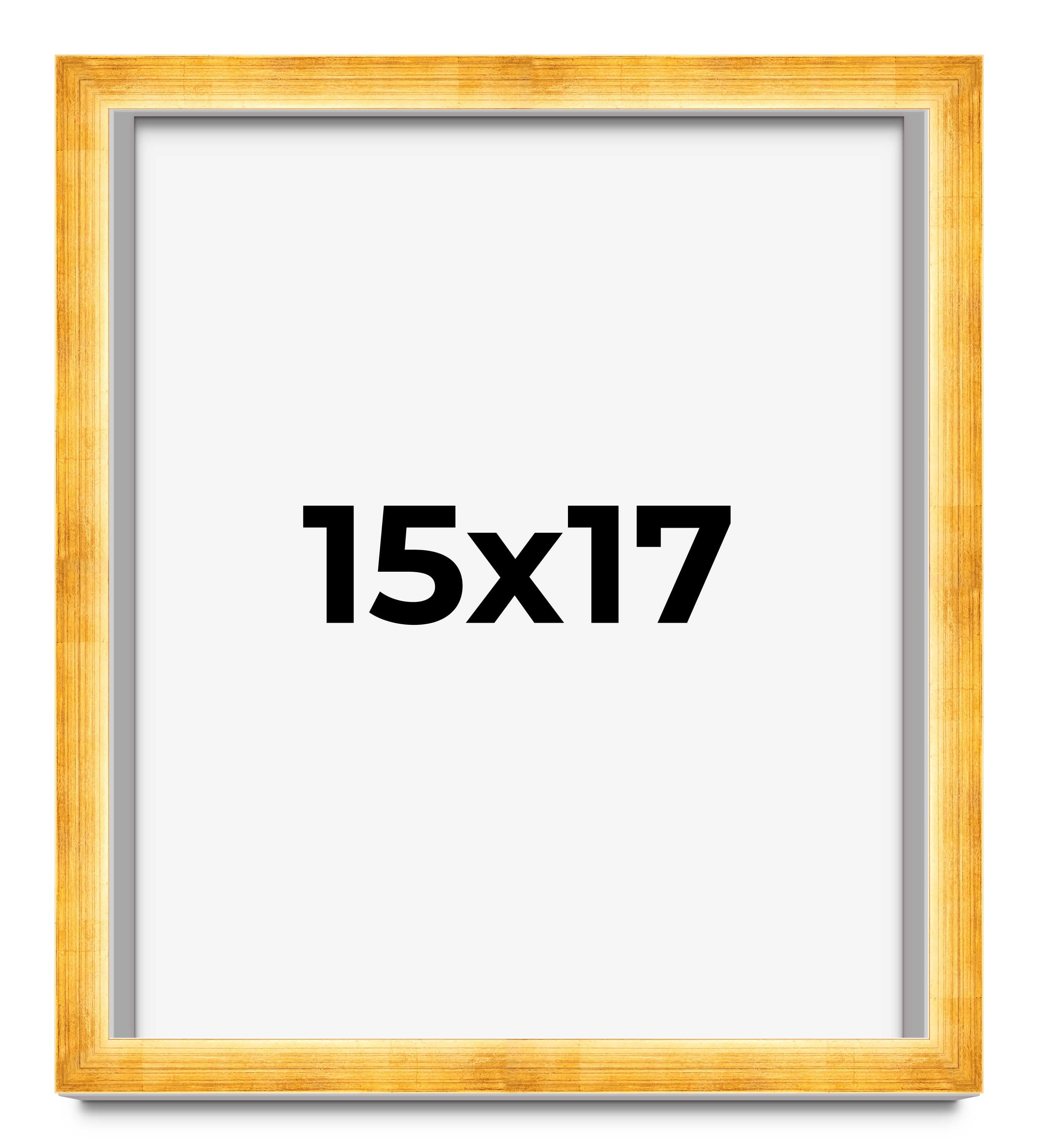 15x17 Shadow Box Frame Gold | 1.625 Inches Deep Real Wood Traditional ...