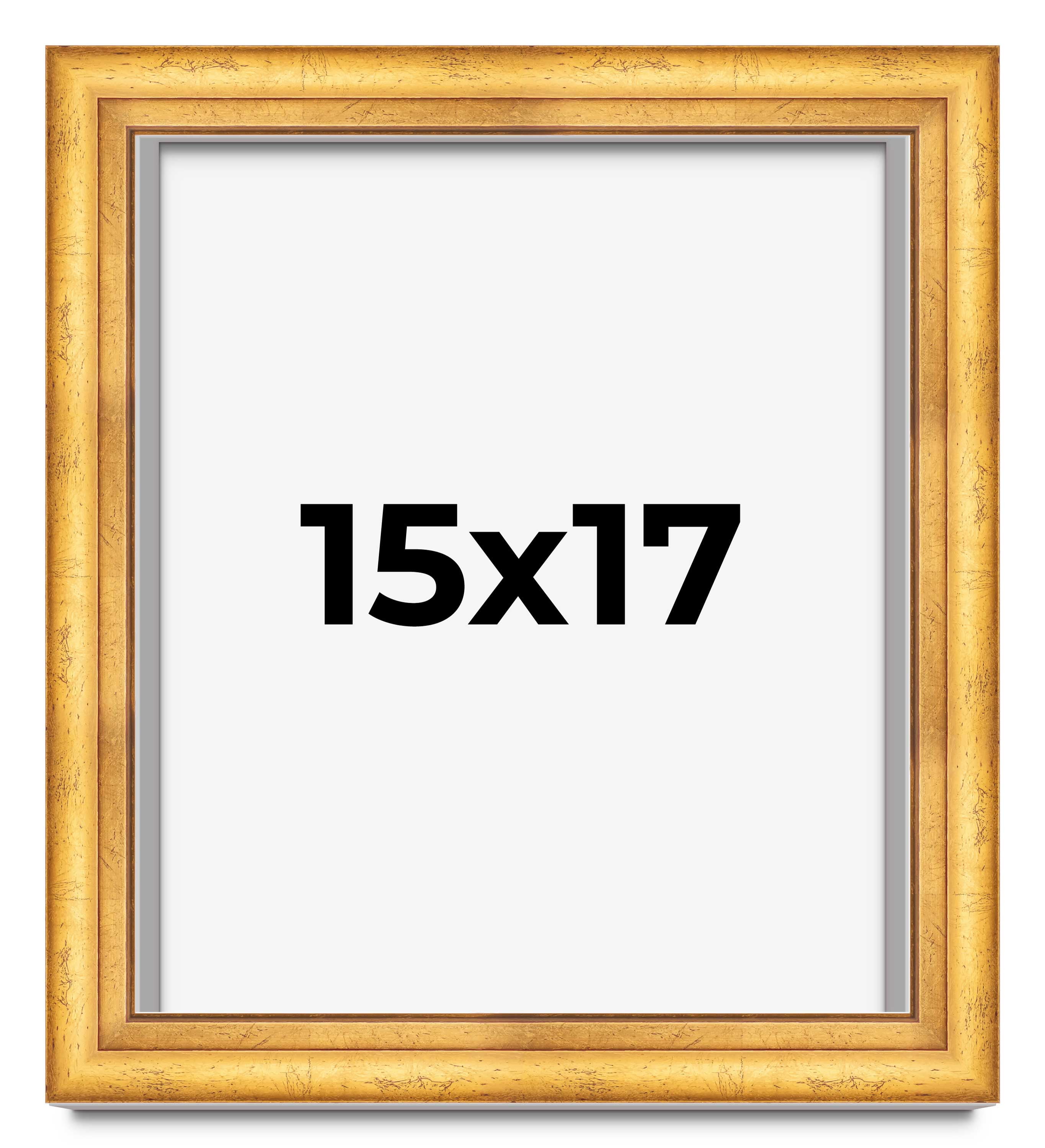 15x17 Shadow Box Frame Gold | 1.75 Inches Deep Real Wood Traditional ...