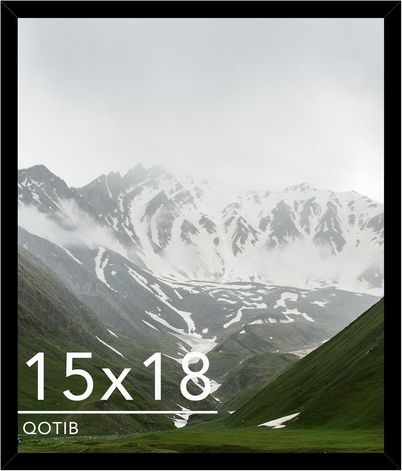 15x18 Picture Frame Black for Wall Mounting, Horizontal and Vertical ...