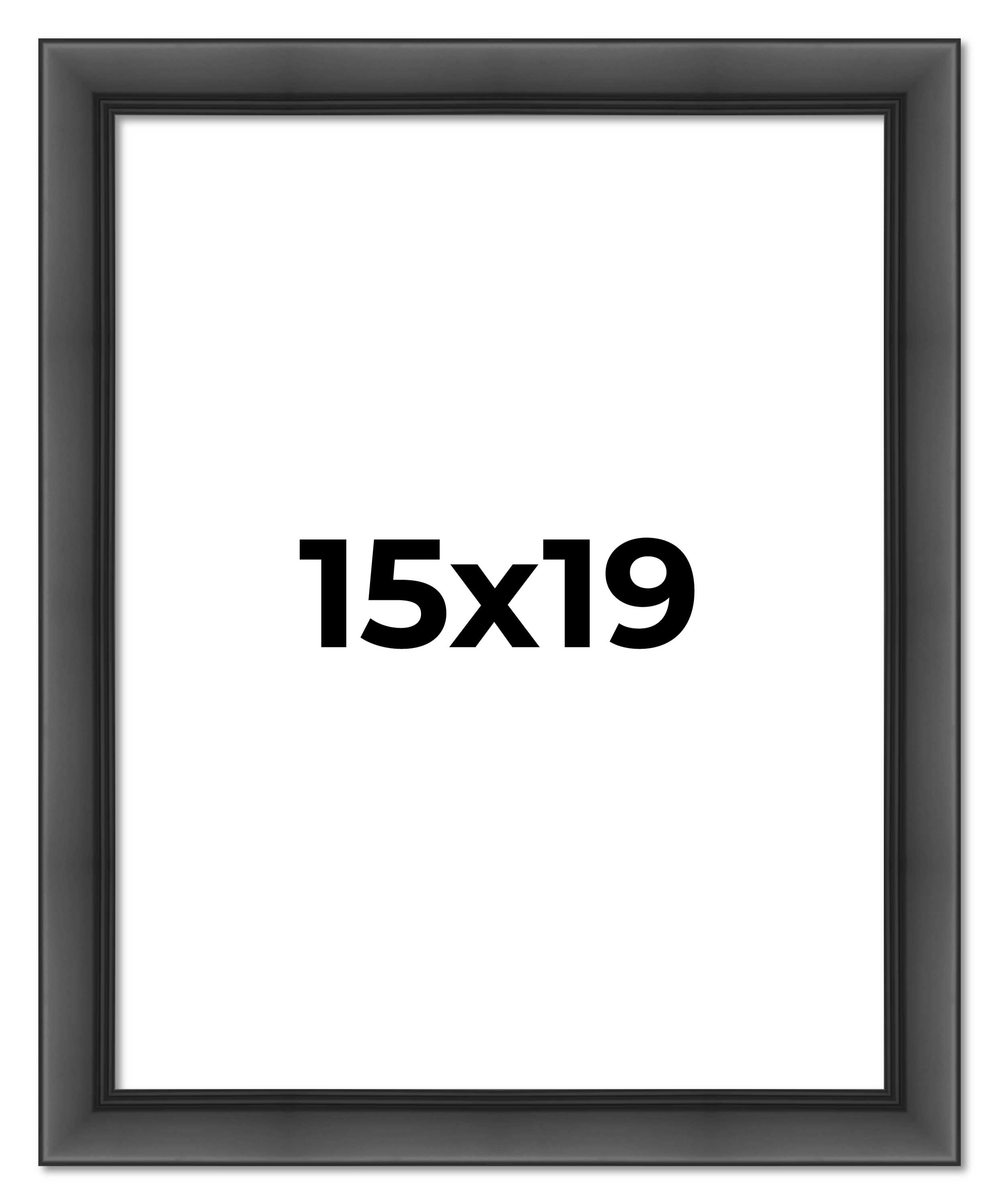 15x19 - 15 x 19 Contemporary Black Solid Wood Frame with UV Framer's ...