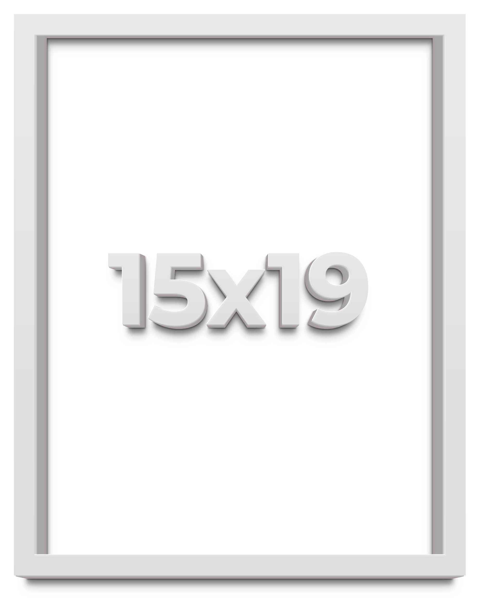 15x19 White Shadowbox Frame - Interior Size 15x19 by 1 Inches - Made to ...