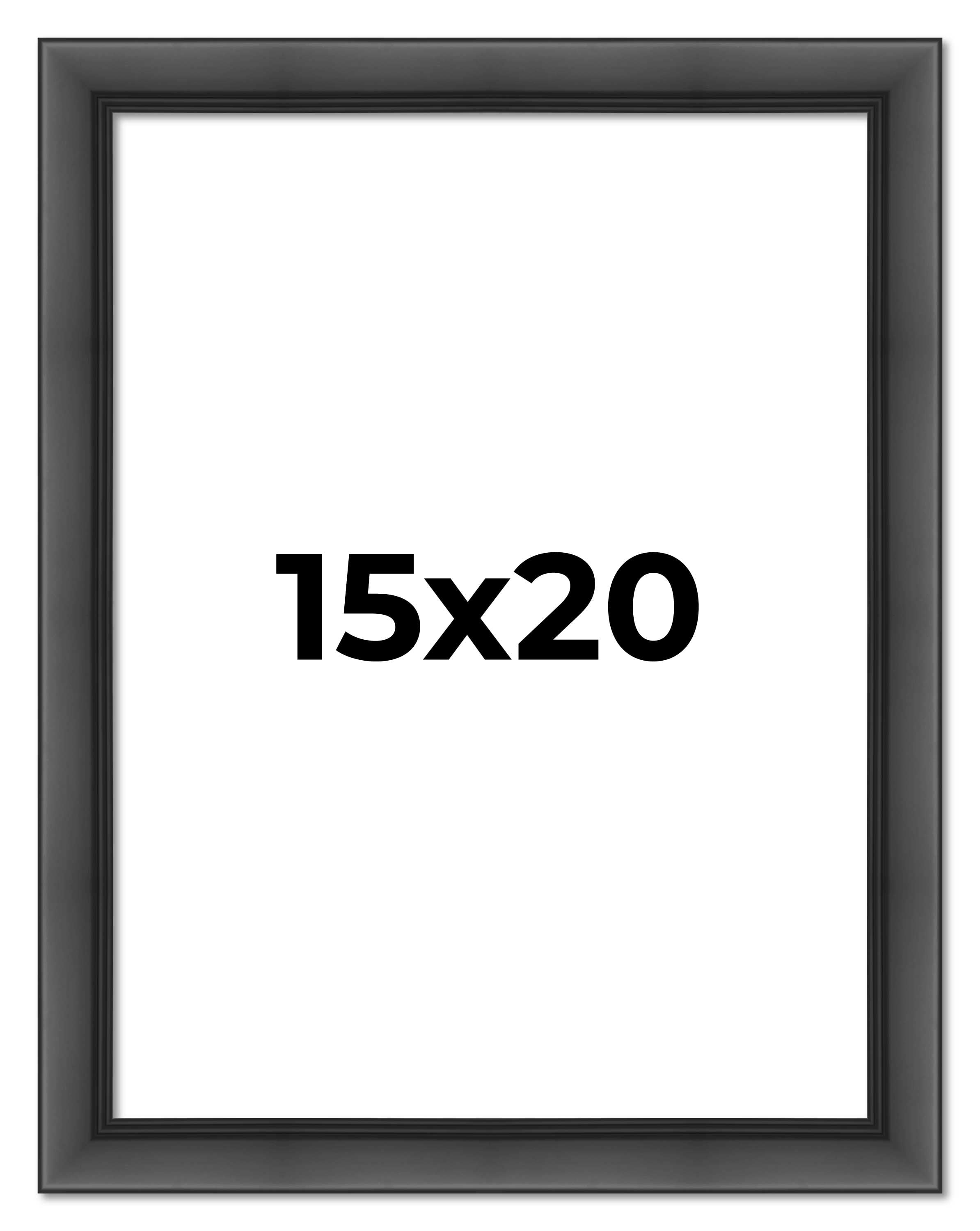 15x20 - 15 x 20 Contemporary Black Solid Wood Frame with UV Framer's ...