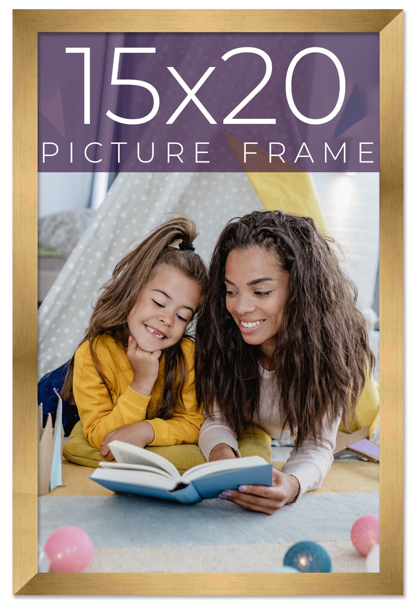 15x20 Frame Gold Bronze Solid Wood Picture Frame Width 0.75 Inches ...