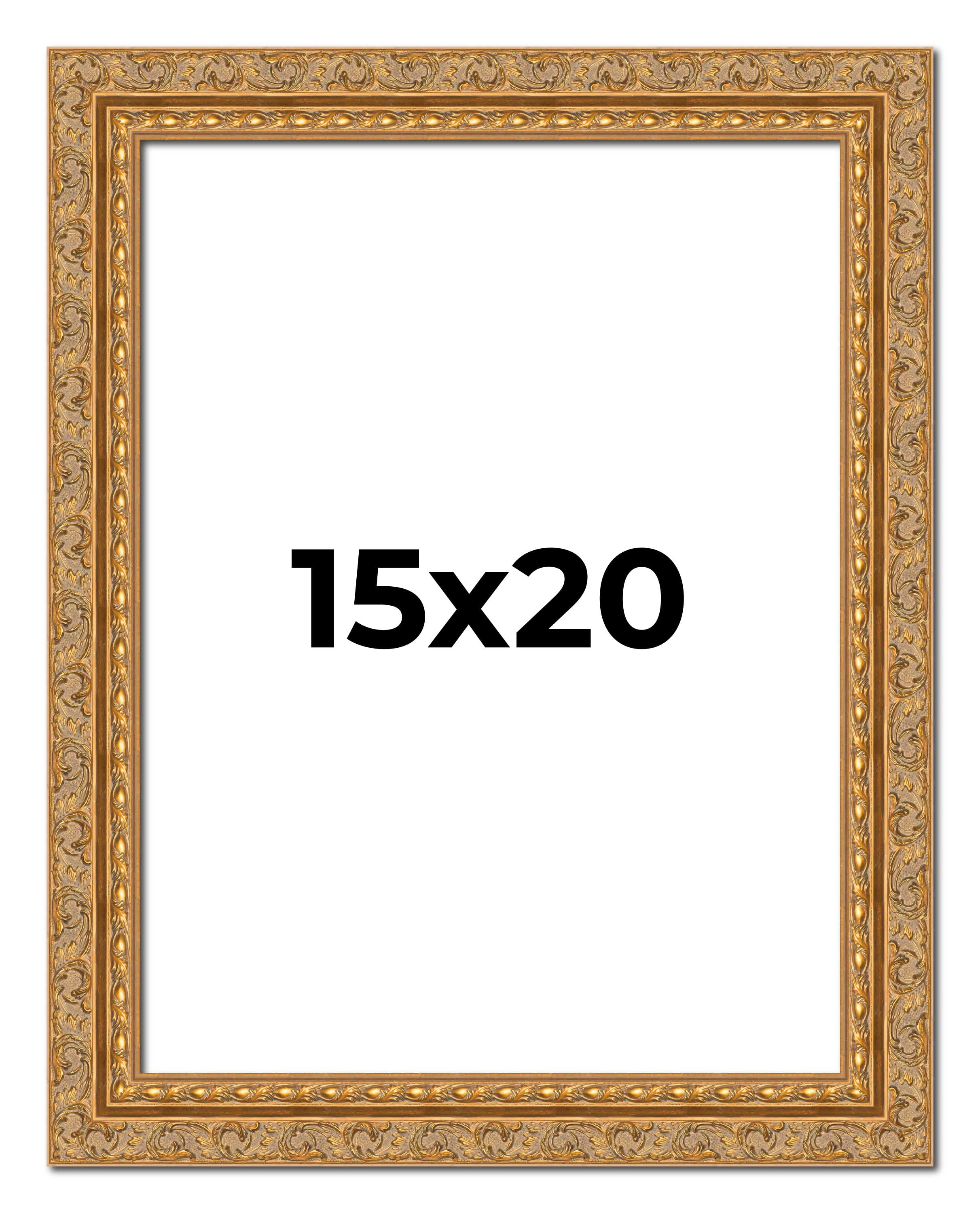 15x20 Frame Gold Ornate Solid Wood Picture Frame | 2 Inch Moulding ...