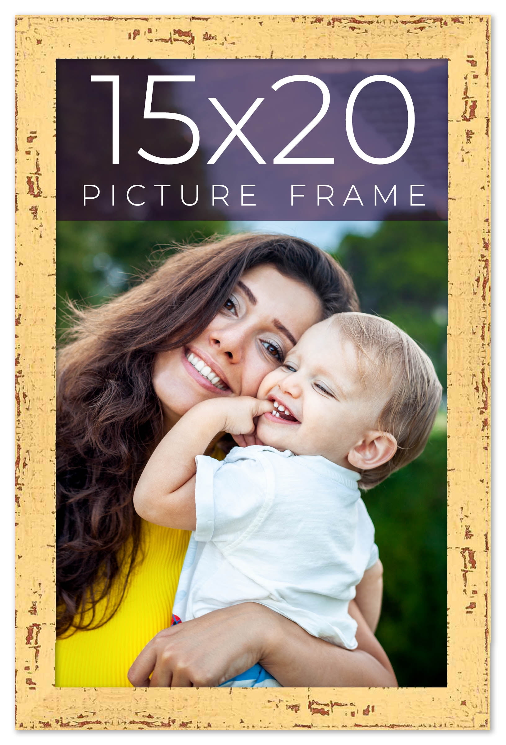15x20 Frame Yellow Real Wood Picture Frame Width 1.25 inches | Interior ...