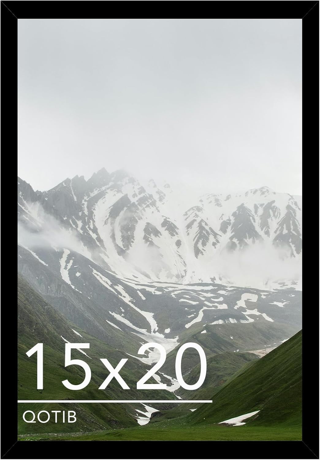 15x20 Picture Frame Black for Wall Mounting, Horizontal and Vertical ...
