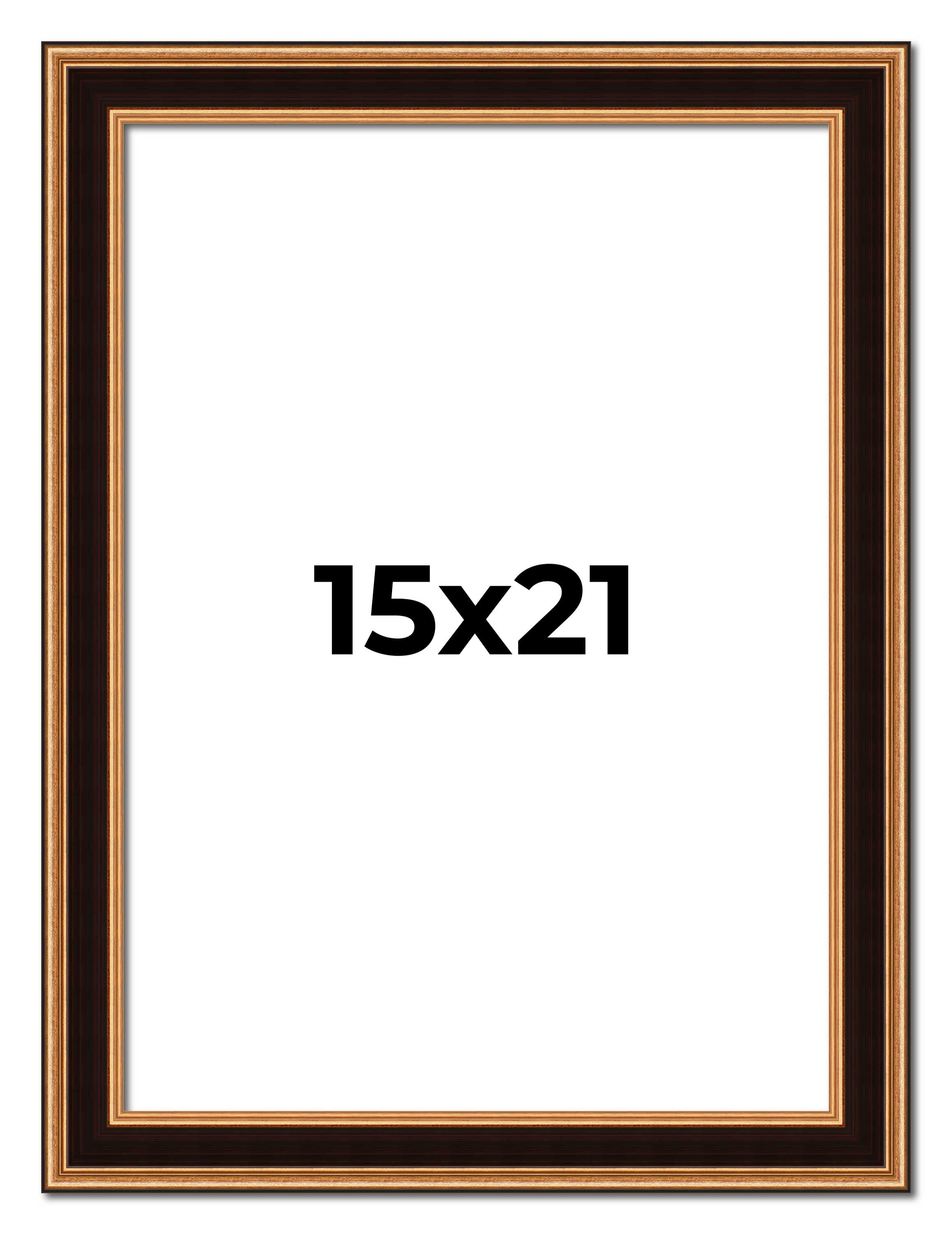 15x21 Frame Gold Brown Plein Air Vintage Solid Wood Picture Frame | 1. ...