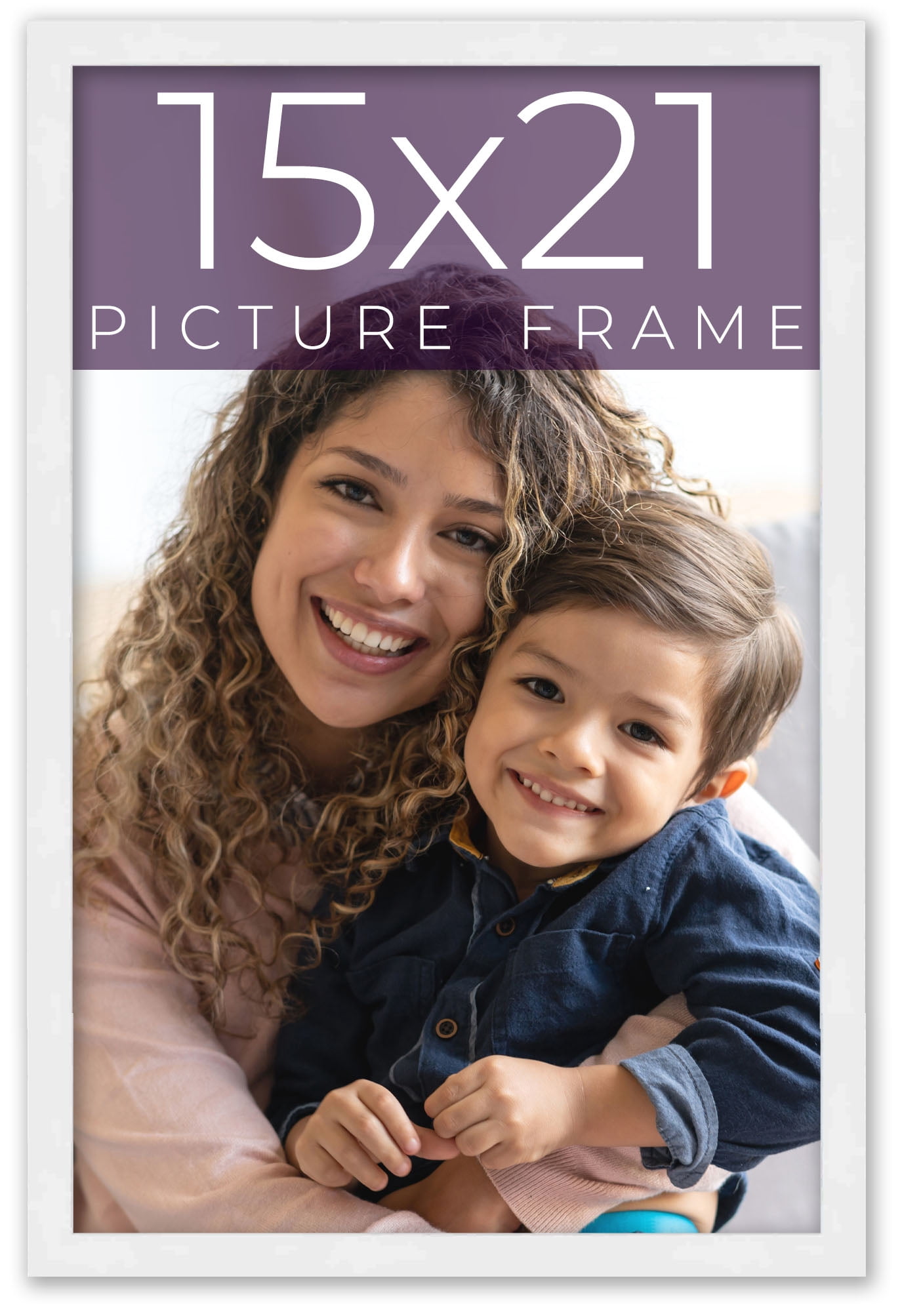 15x21 Frame White Real Wood Picture Frame Width 0.75 Inches Interior ...