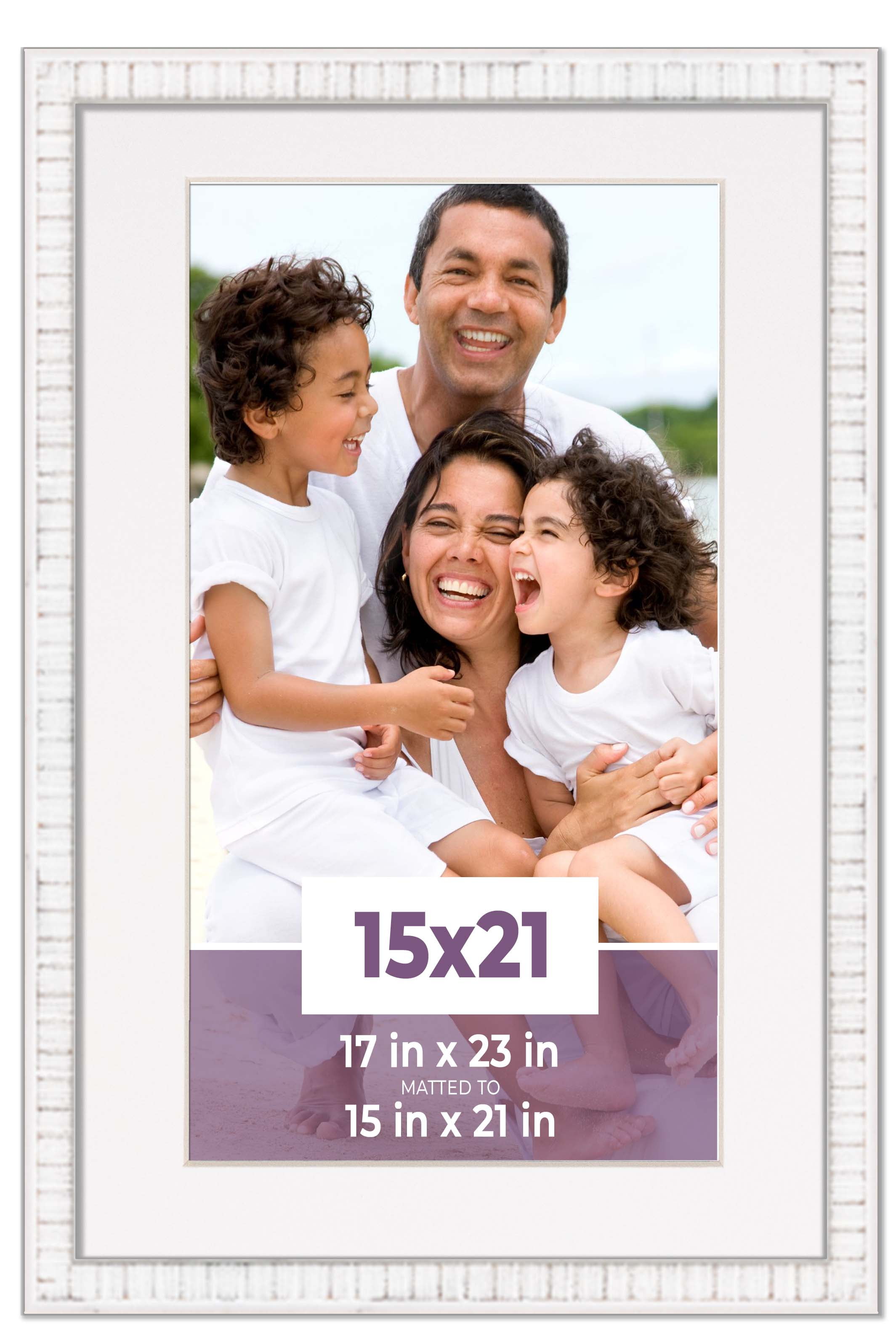 15x21 Frame White With White Picture Mat For 15x21 Photo - White 17x23 ...