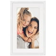 15x21 Frame with Mat - White 17x23 Frame Wood Made to Display Print or Poster Measuring 15 x 21 ...