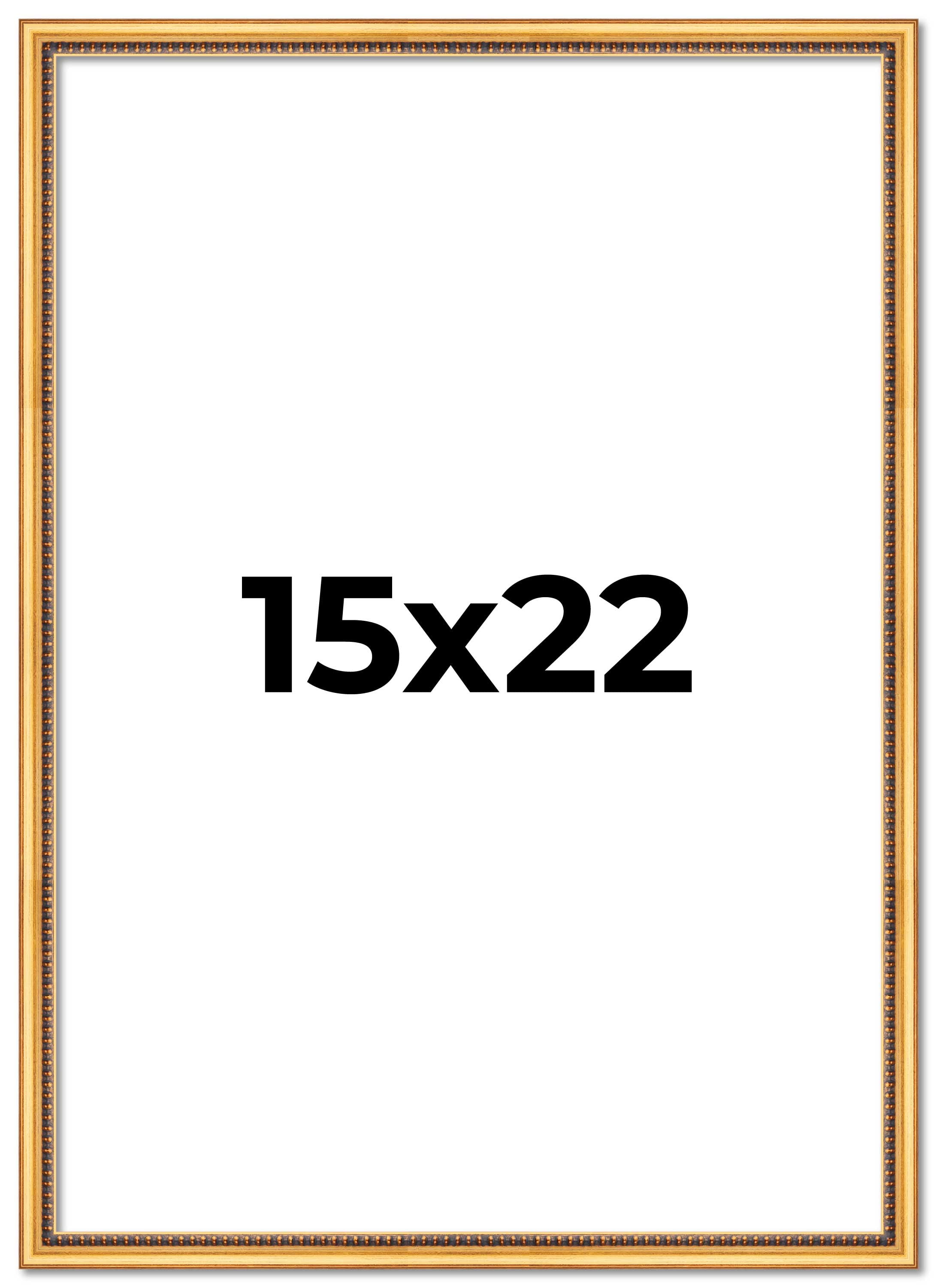15x22 Frame Beaded Gold Solid Wood Picture Frame | 0.75 Inches Moulding ...