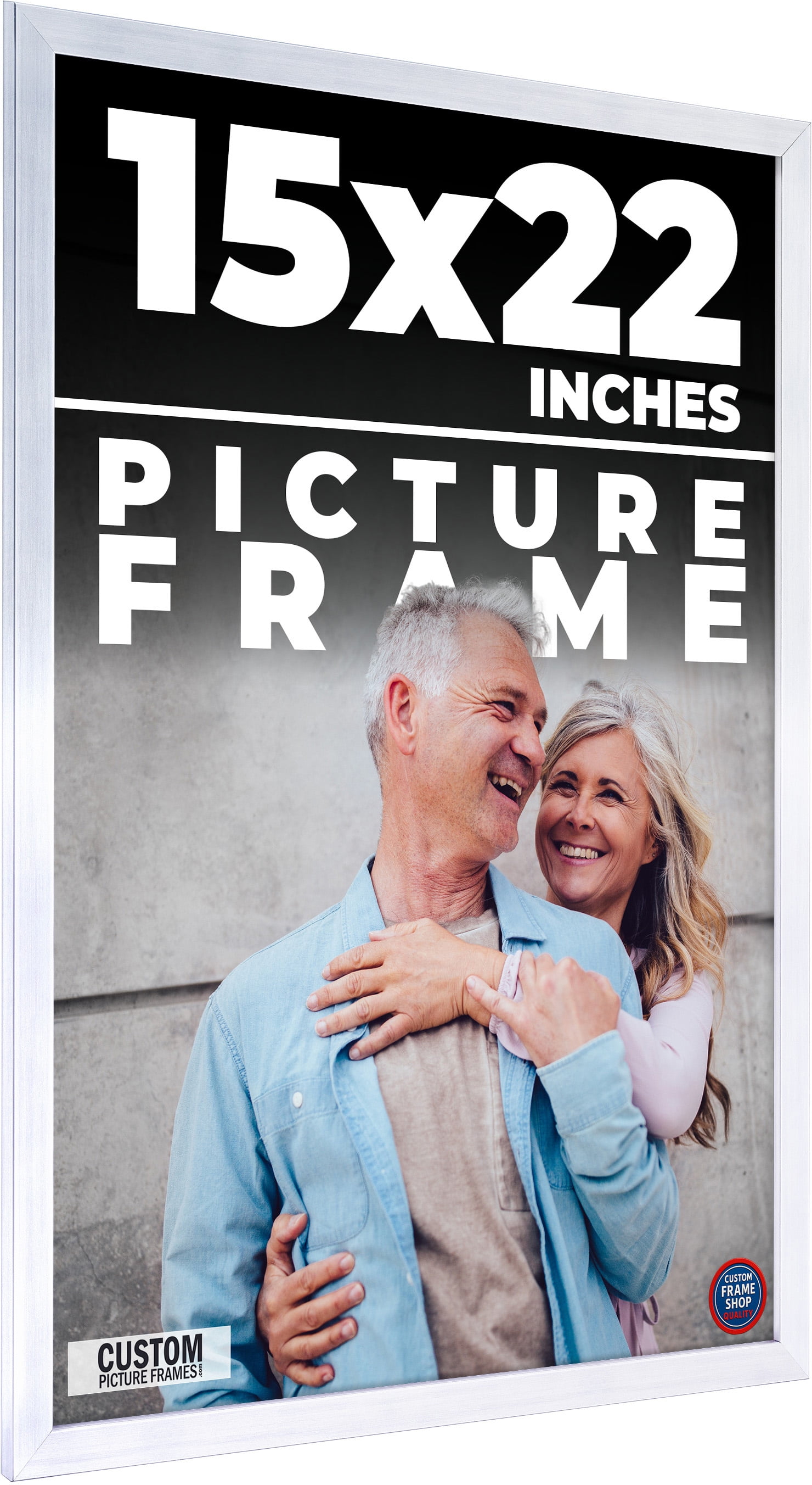 15x22 Frame Silver Stainless Steel Solid Wood Picture Frame | 0.75 Inch ...