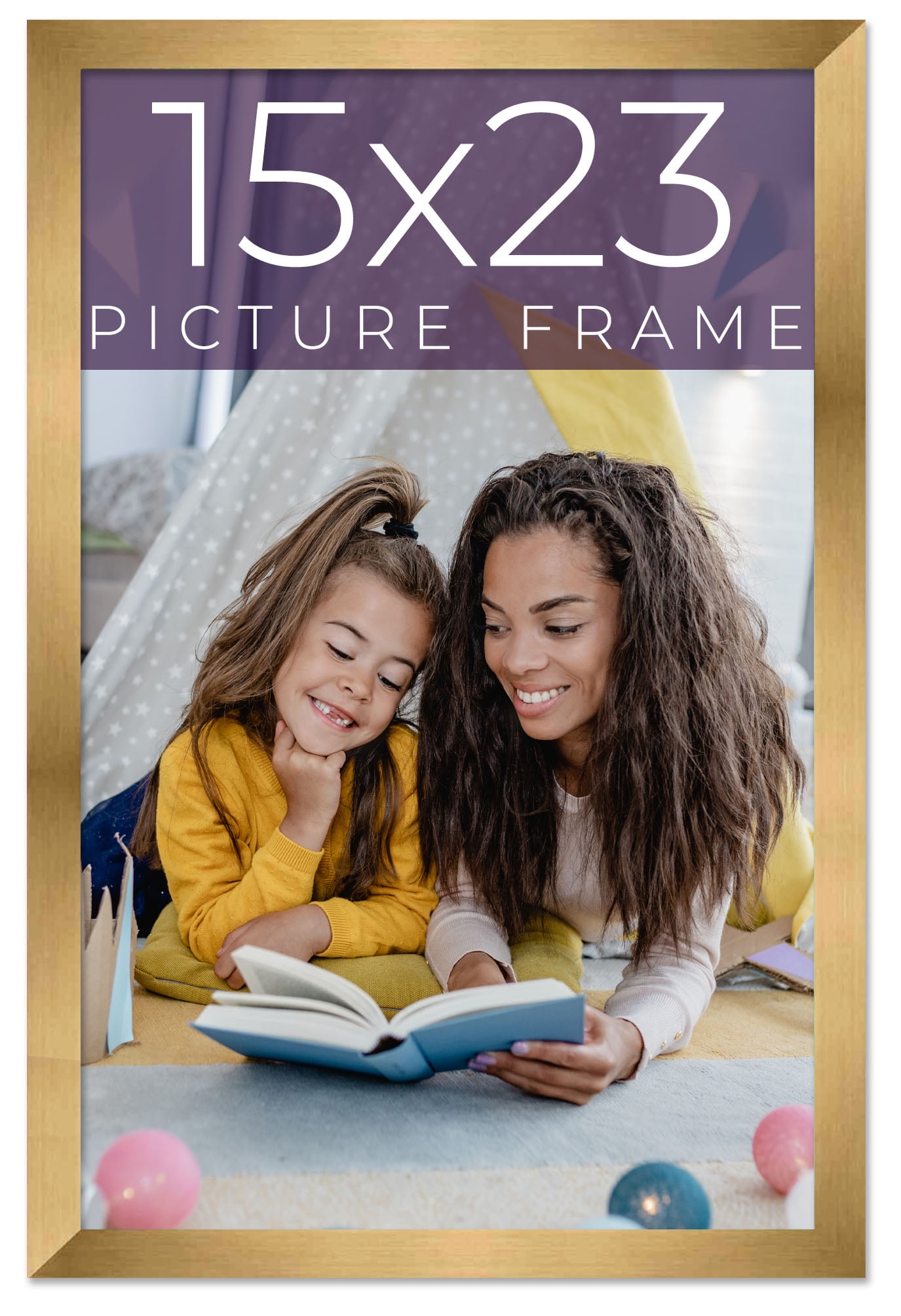 15x23 Frame Gold Bronze Solid Wood Picture Frame Width 0.75 Inches ...