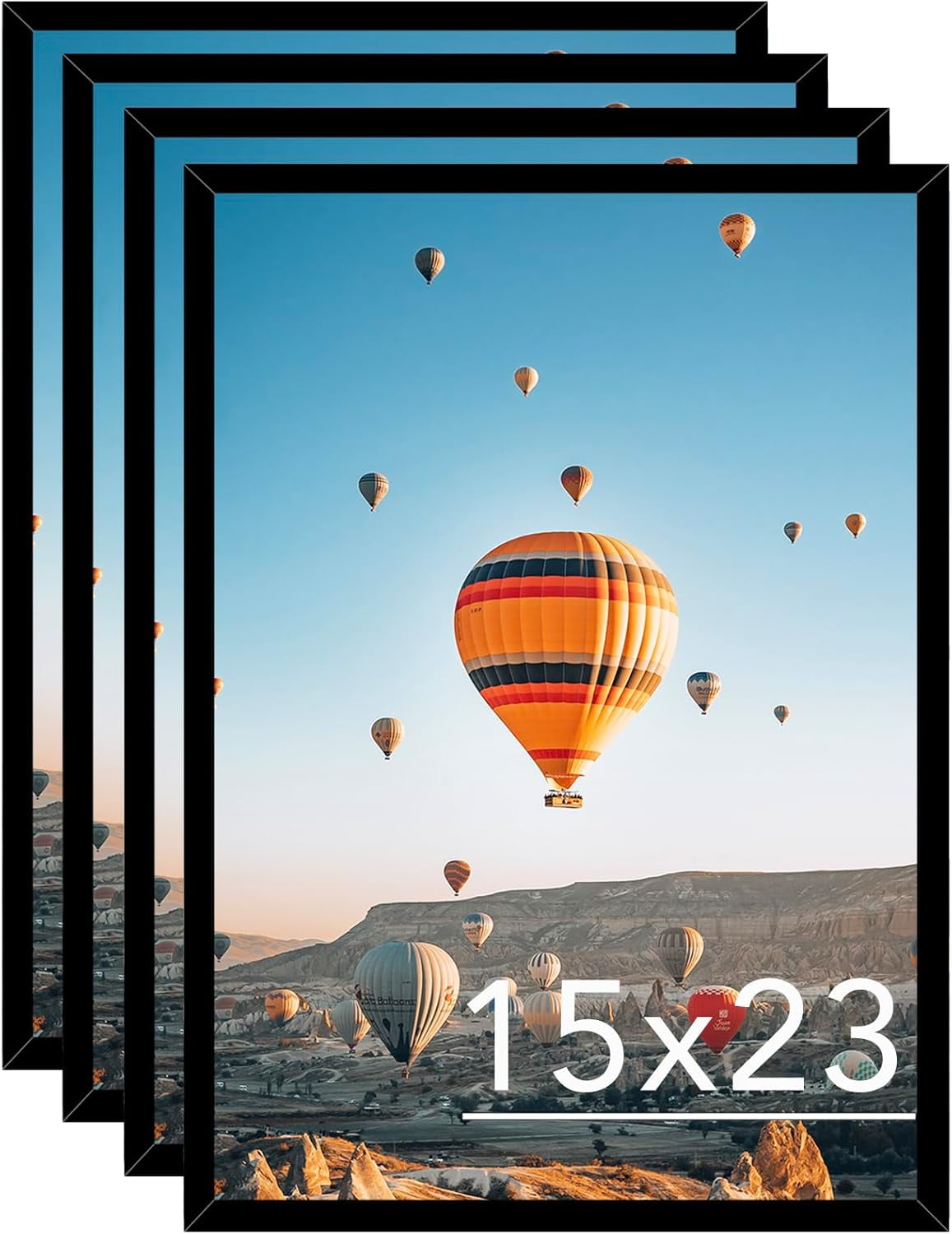 15x23 Picture Frame Set of 4 Black for Poster Photo Picture, Horizontal ...