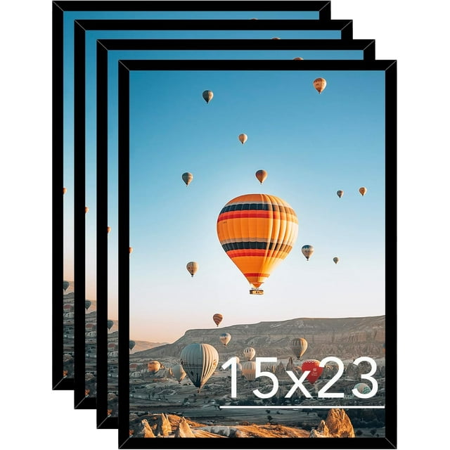 15x23 Picture Frame Set of 4 Black for Poster Photo Picture, Horizontal ...