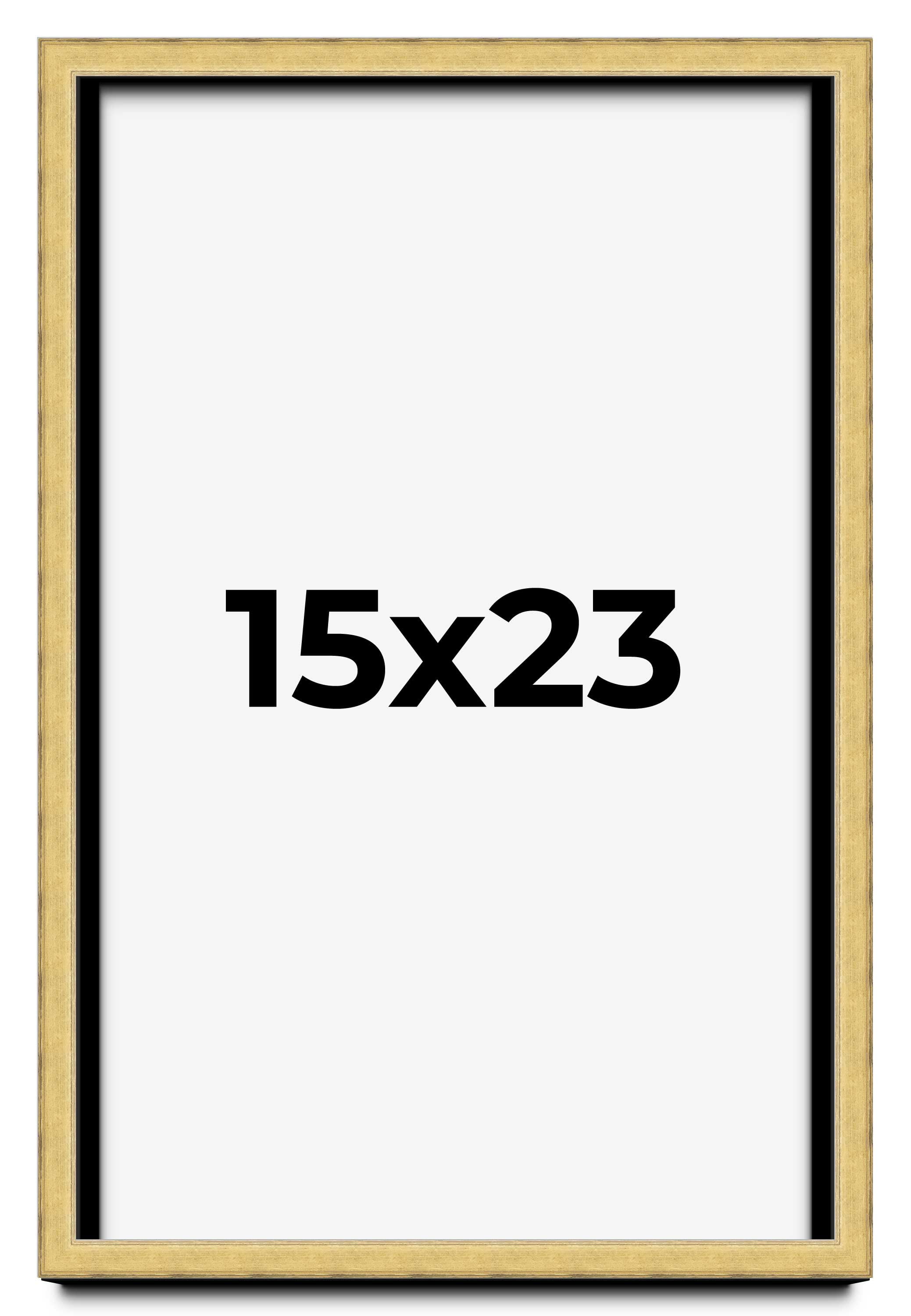 15x23 Shadow Box Frame Gold | 1.375 Inches Deep Real Wood Contemporary ...