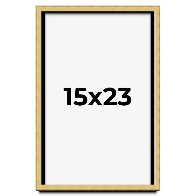 15x23 Shadow Box Frame Gold | 1.375 Inches Deep Real Wood Contemporary ...