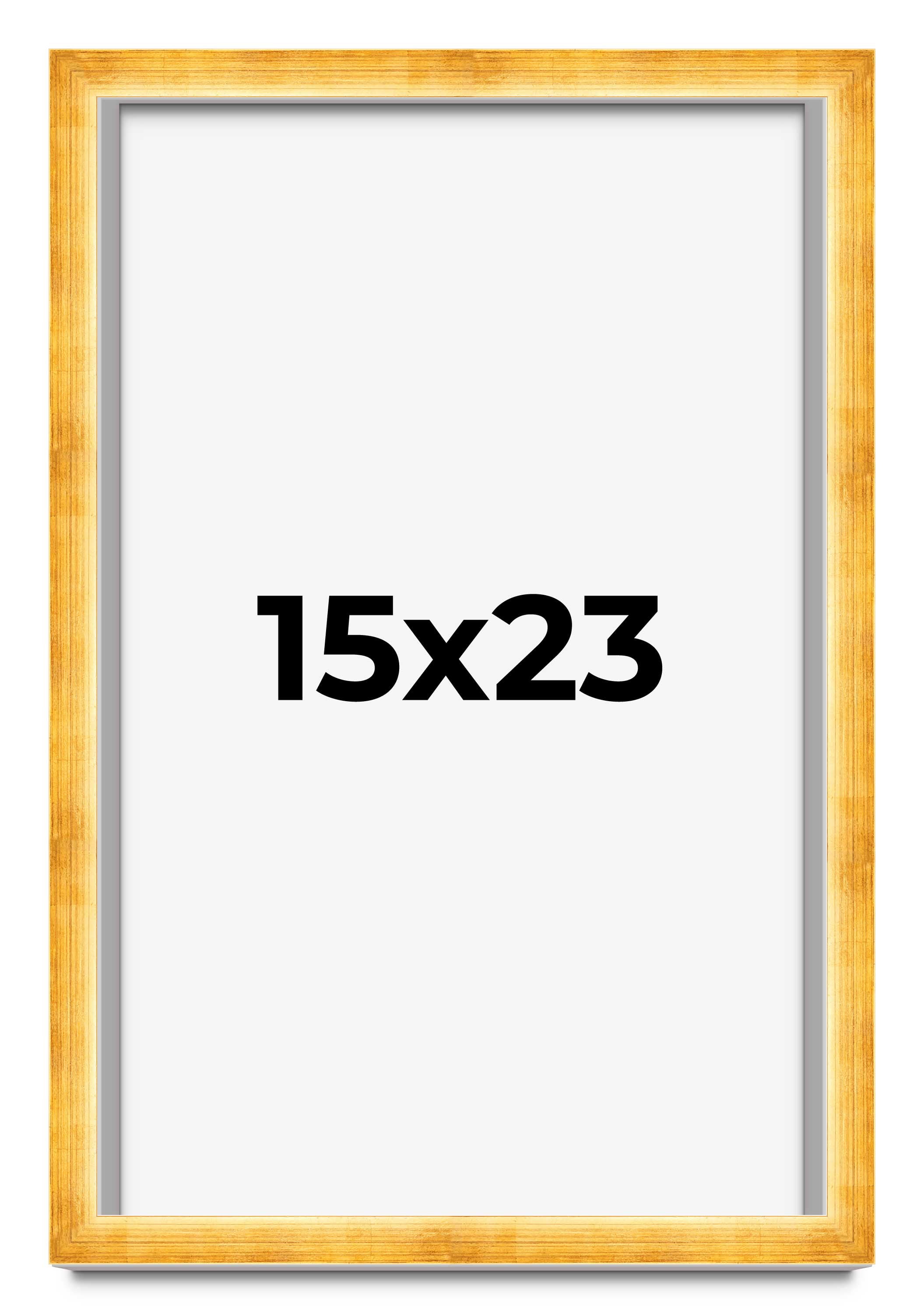 15x23 Shadow Box Frame Gold | 1.625 Inches Deep Real Wood Traditional ...