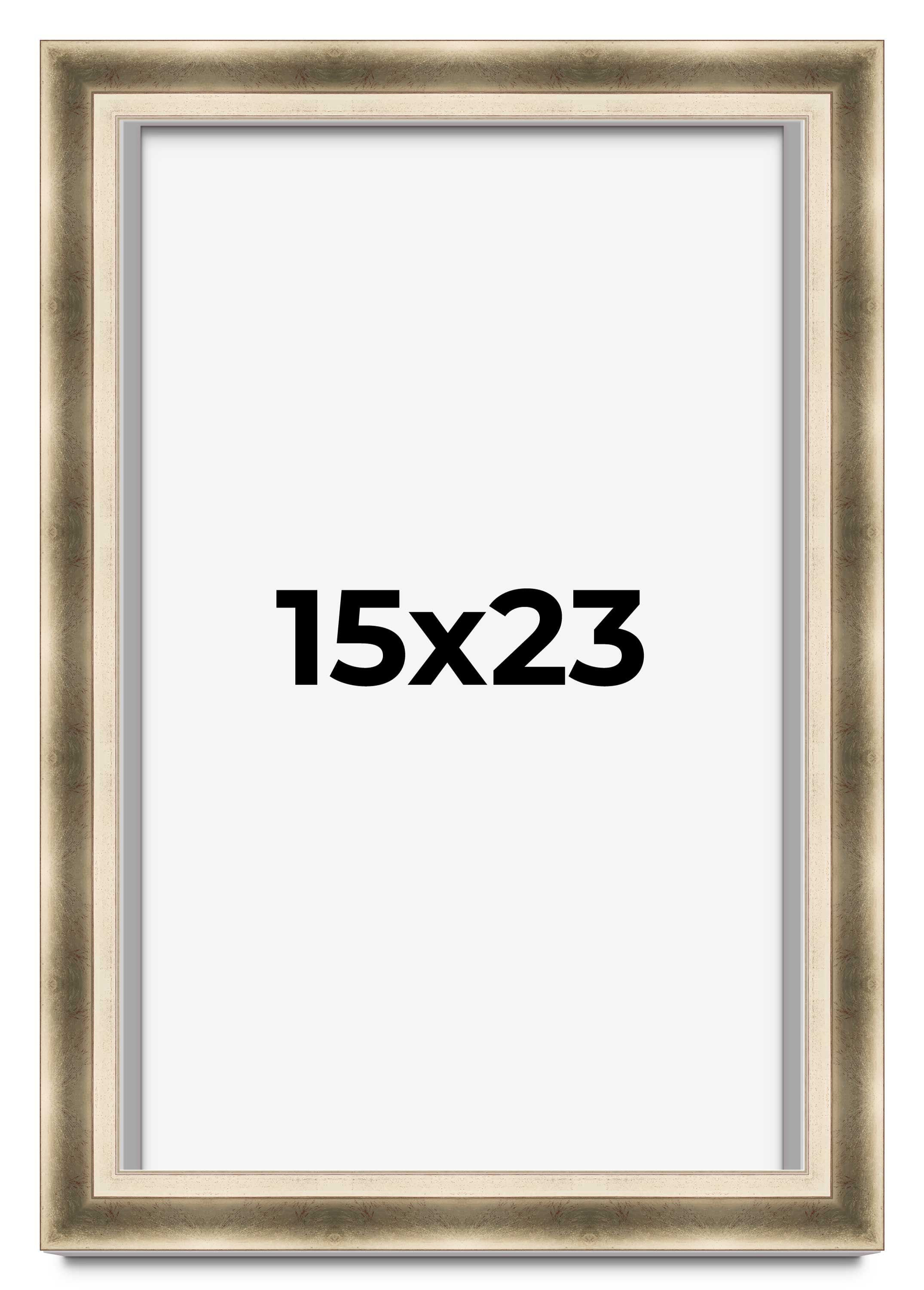 15x23 Shadow Box Frame Silver | 1.75 inches Deep Real Wood Traditional ...