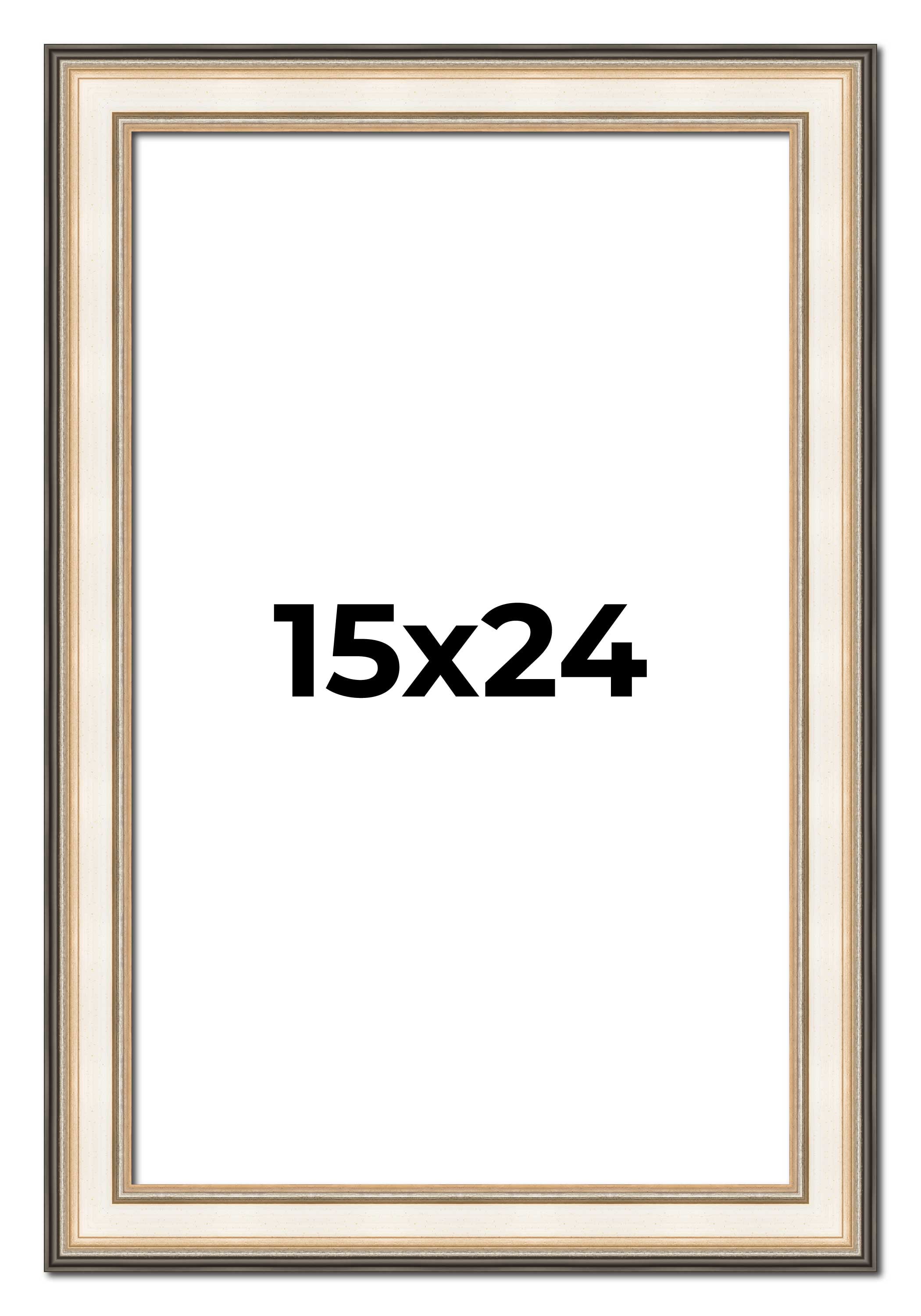 15x24 Frame Gold Silver Plein Aire 2" Inch Wide Moulding Solid Wood Picture Frame | Modena ...