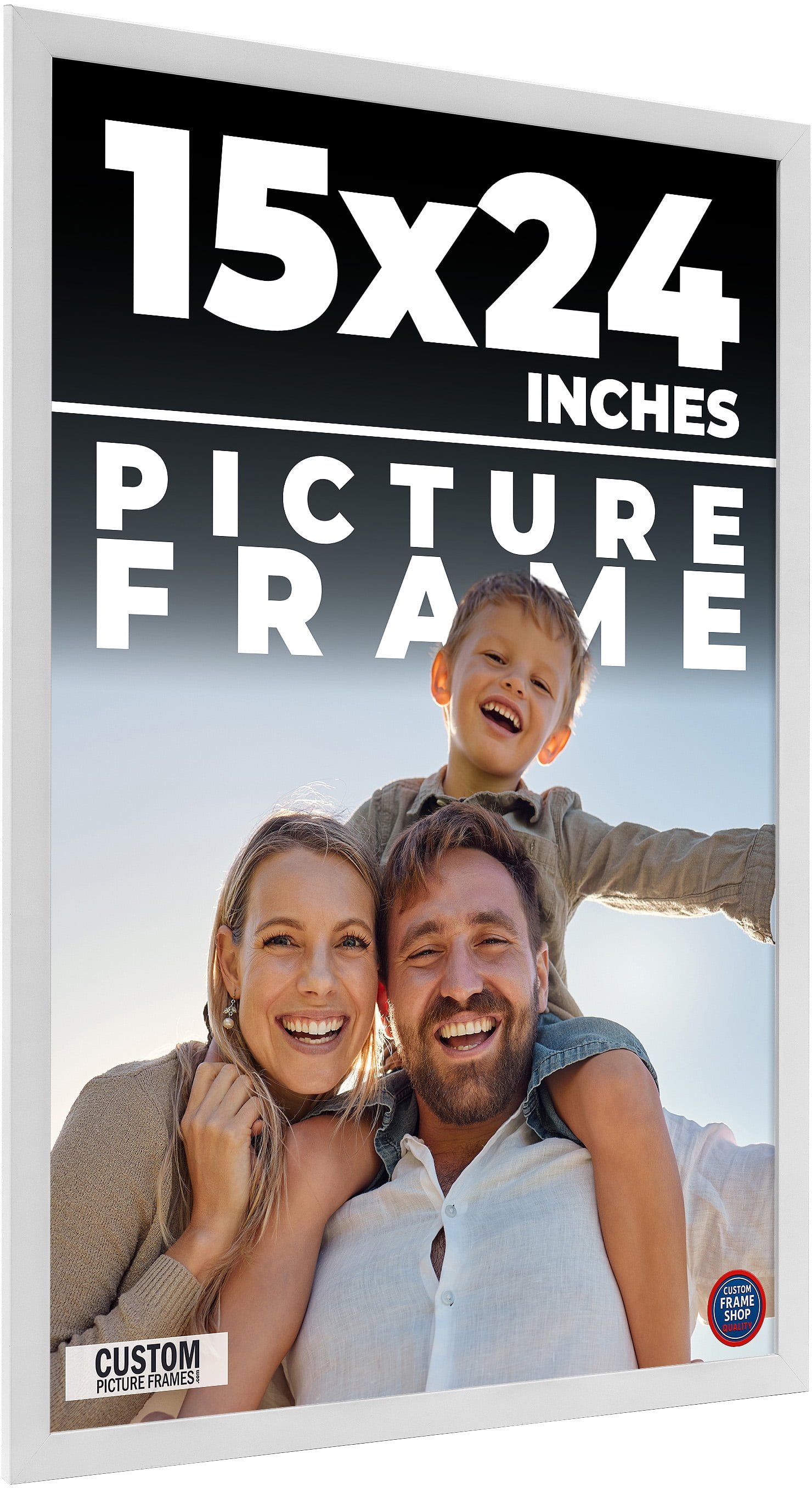 15x24 Frame White Solid Wood Picture Frame Includes UV Acrylic Shatter ...