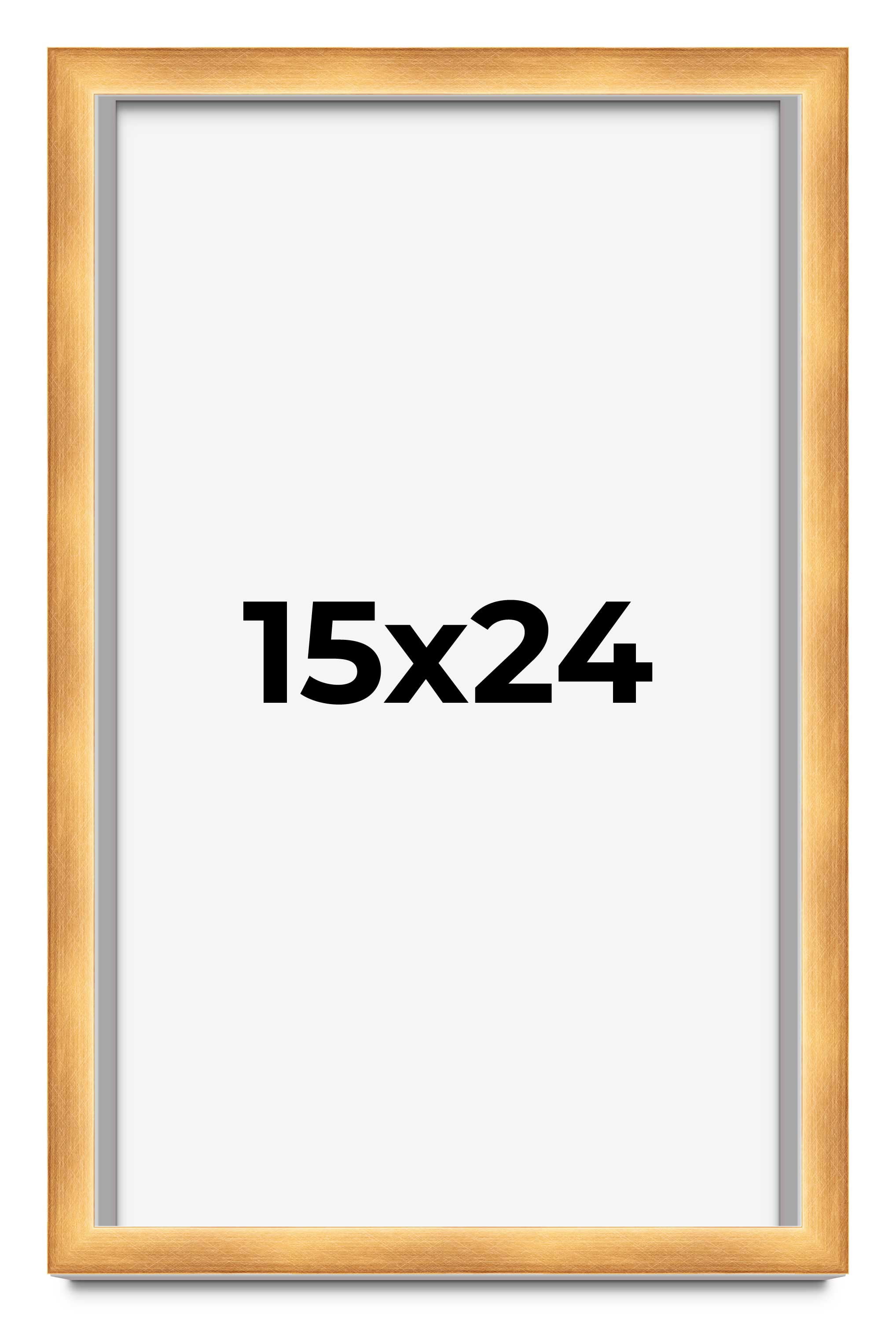 15x24 Shadow Box Gold Cross-Brushed Display Frame | 1.625 Inches Deep ...