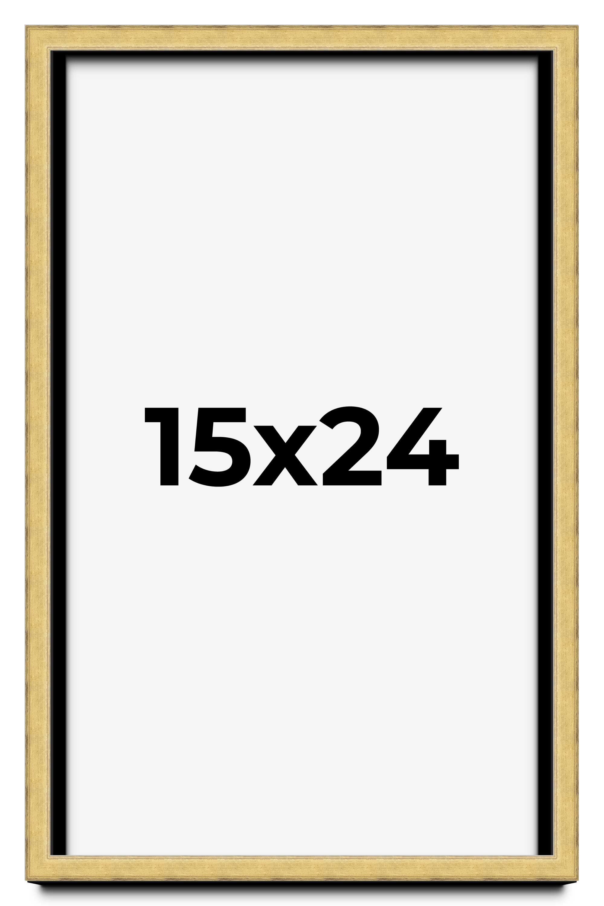 15x24 Shadow Box Frame Gold | 1.375 Inches Deep Real Wood Contemporary ...