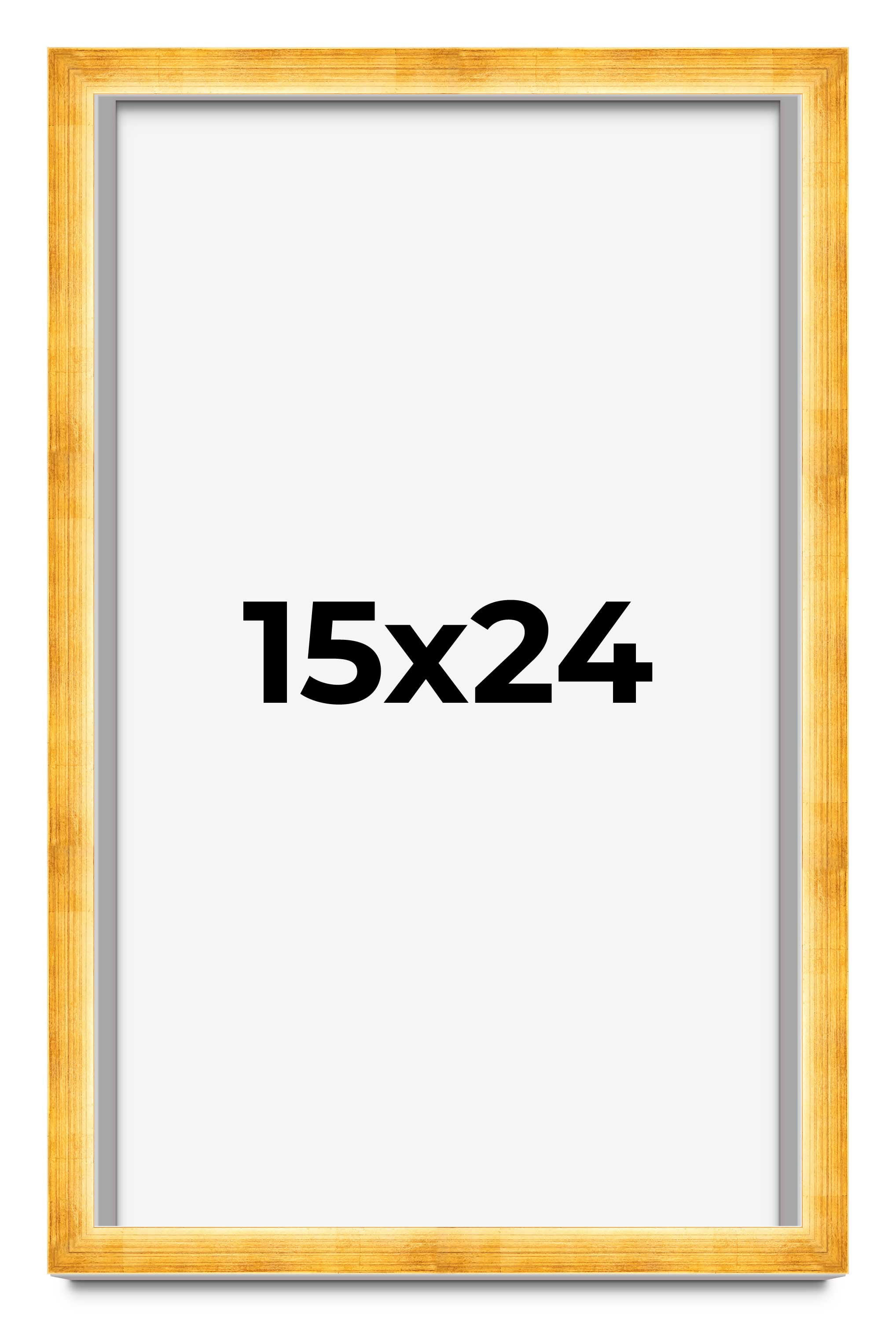 15x24 Shadow Box Frame Gold | 1.625 Inches Deep Real Wood Traditional ...