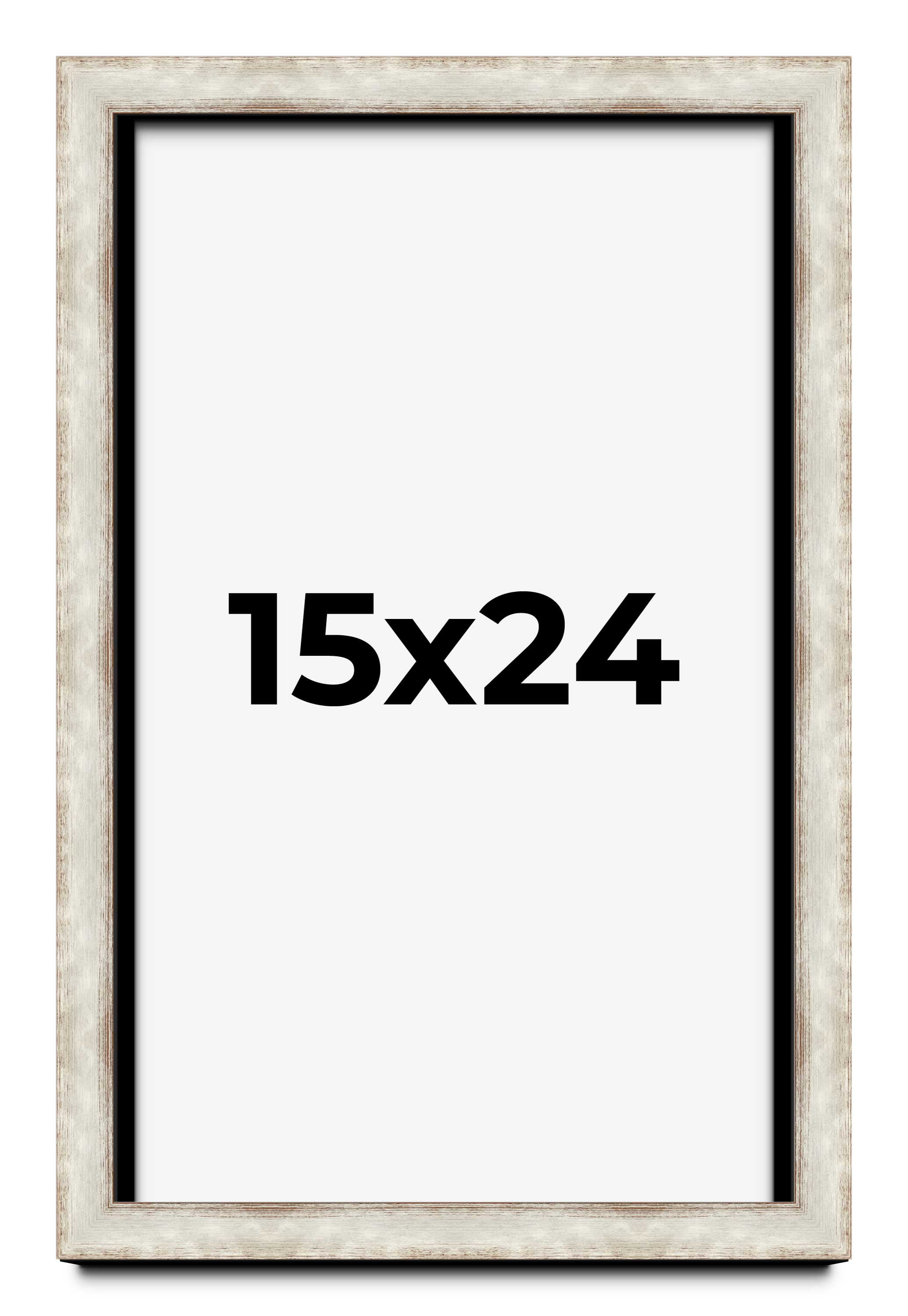 15x24 Shadow Box Frame Silver | 1.625 Inches Deep Real Wood ...