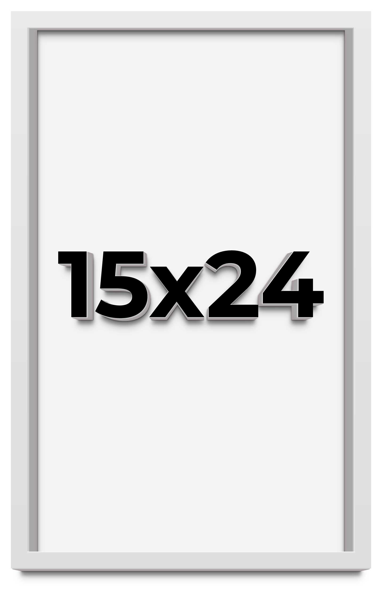 15x24 Shadow Box Frame White | 1 Inches Deep Real Wood Contemporary ...