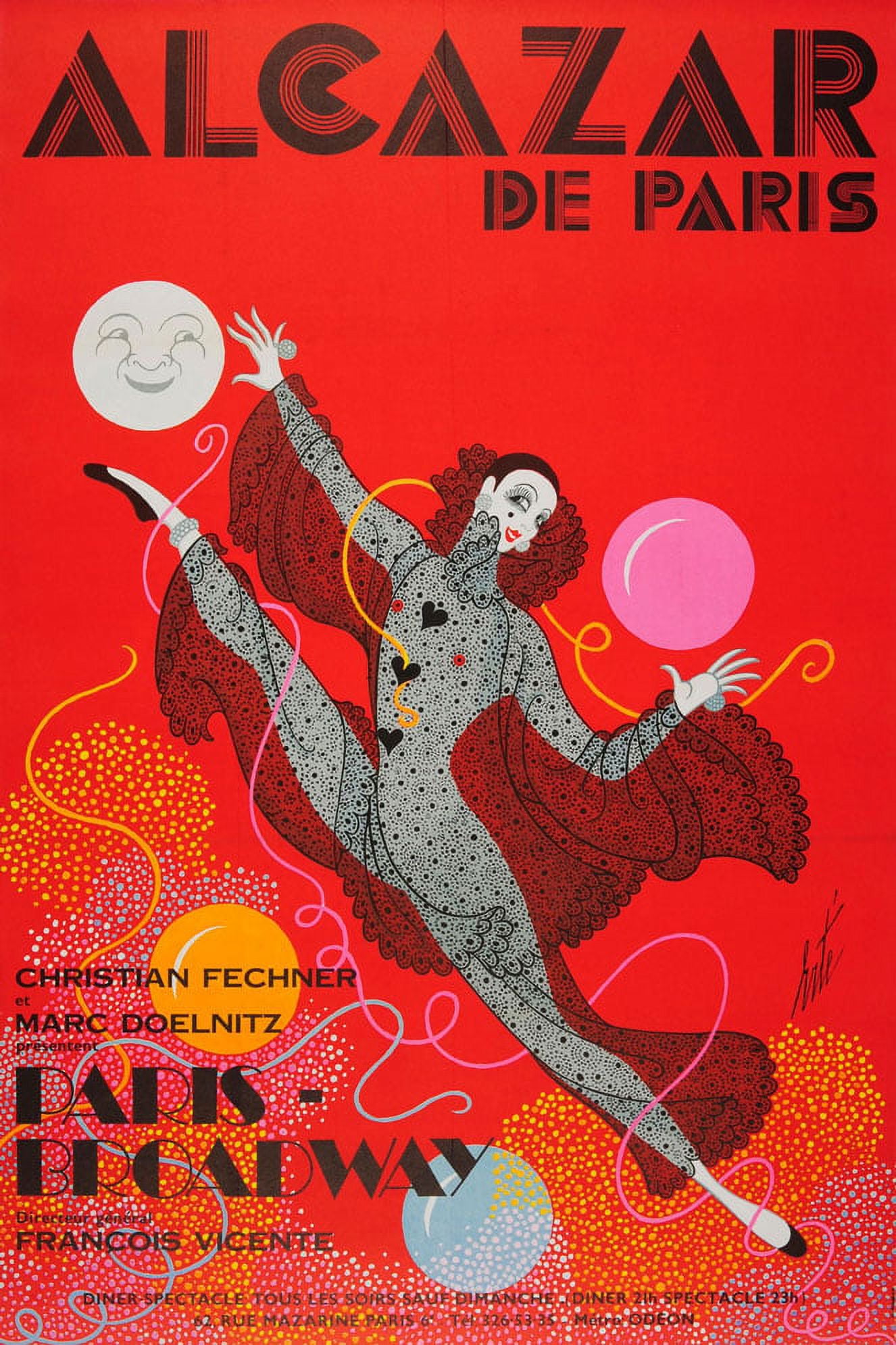 15x24in Coated Paper Dancing Poster - Ballroom Vintage Alcazar De Paris ...