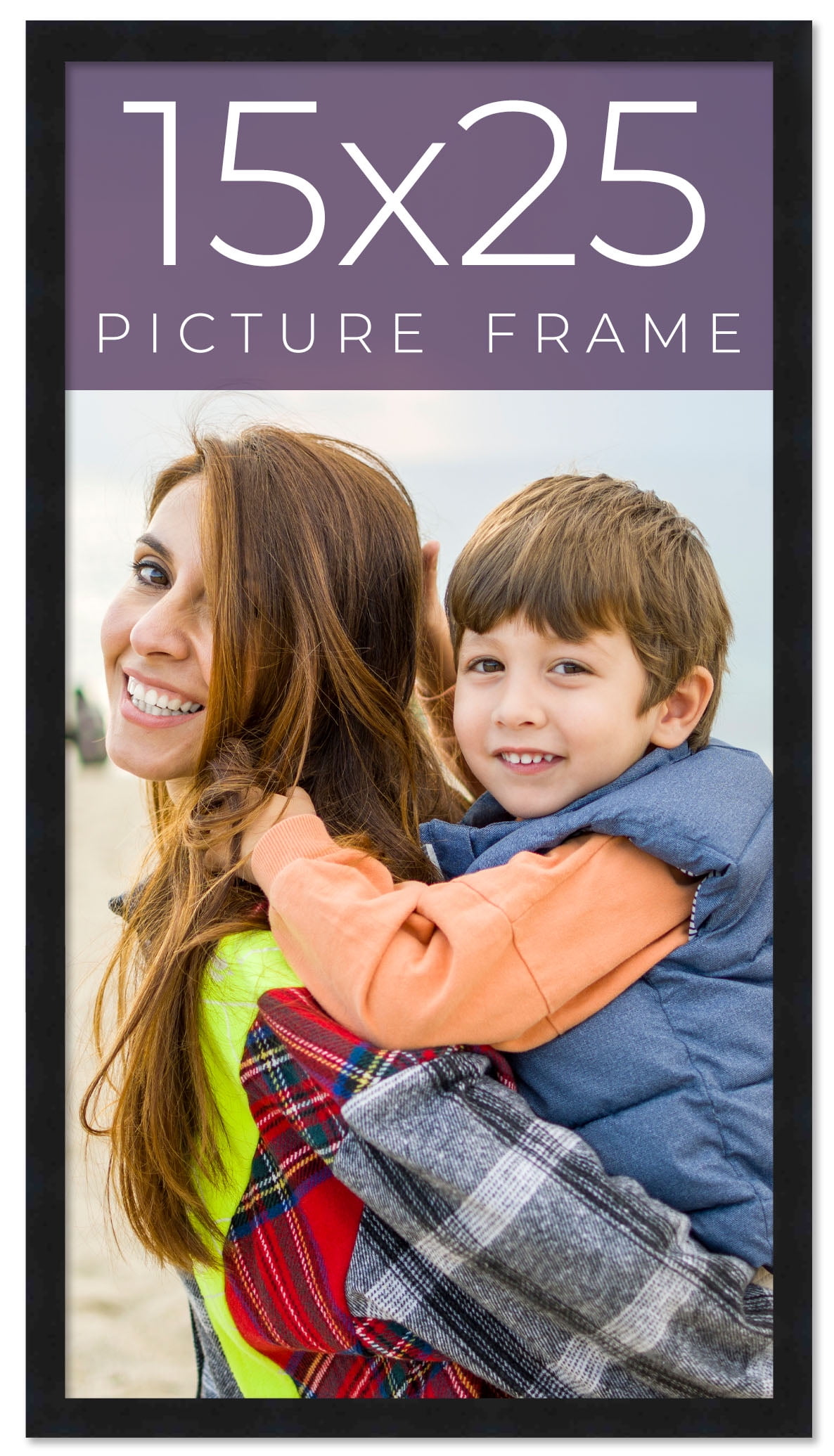 15x25 Frame Black Real Wood Picture Frame Width 0.75 inches | Interior ...