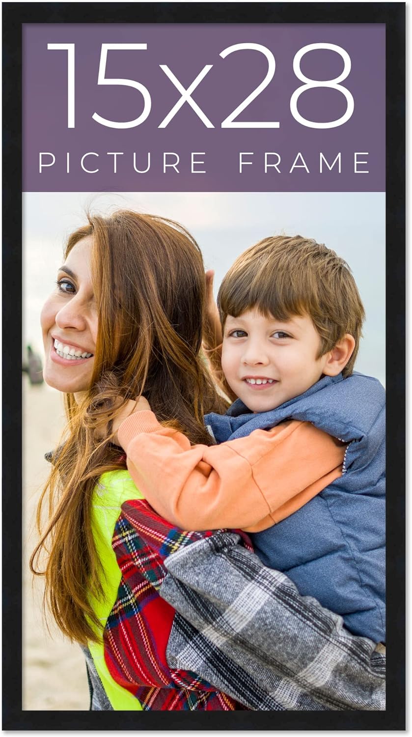 15x28 Frame Black Real Wood Picture Frame Width 0.75 Inches | Interior ...