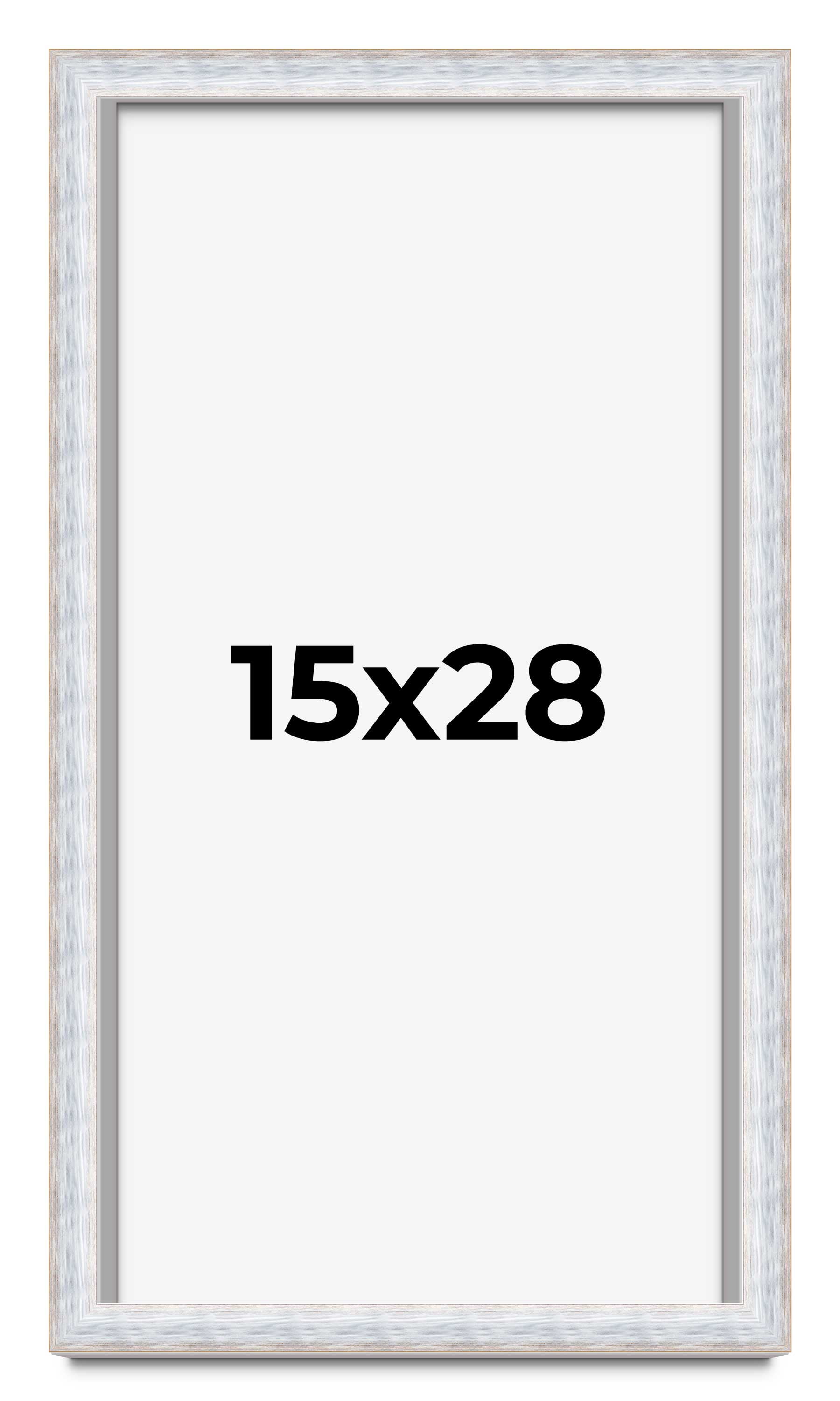 15x28 Shadow Box Frame Silver | 1.625 Inches Deep Real Wood ...