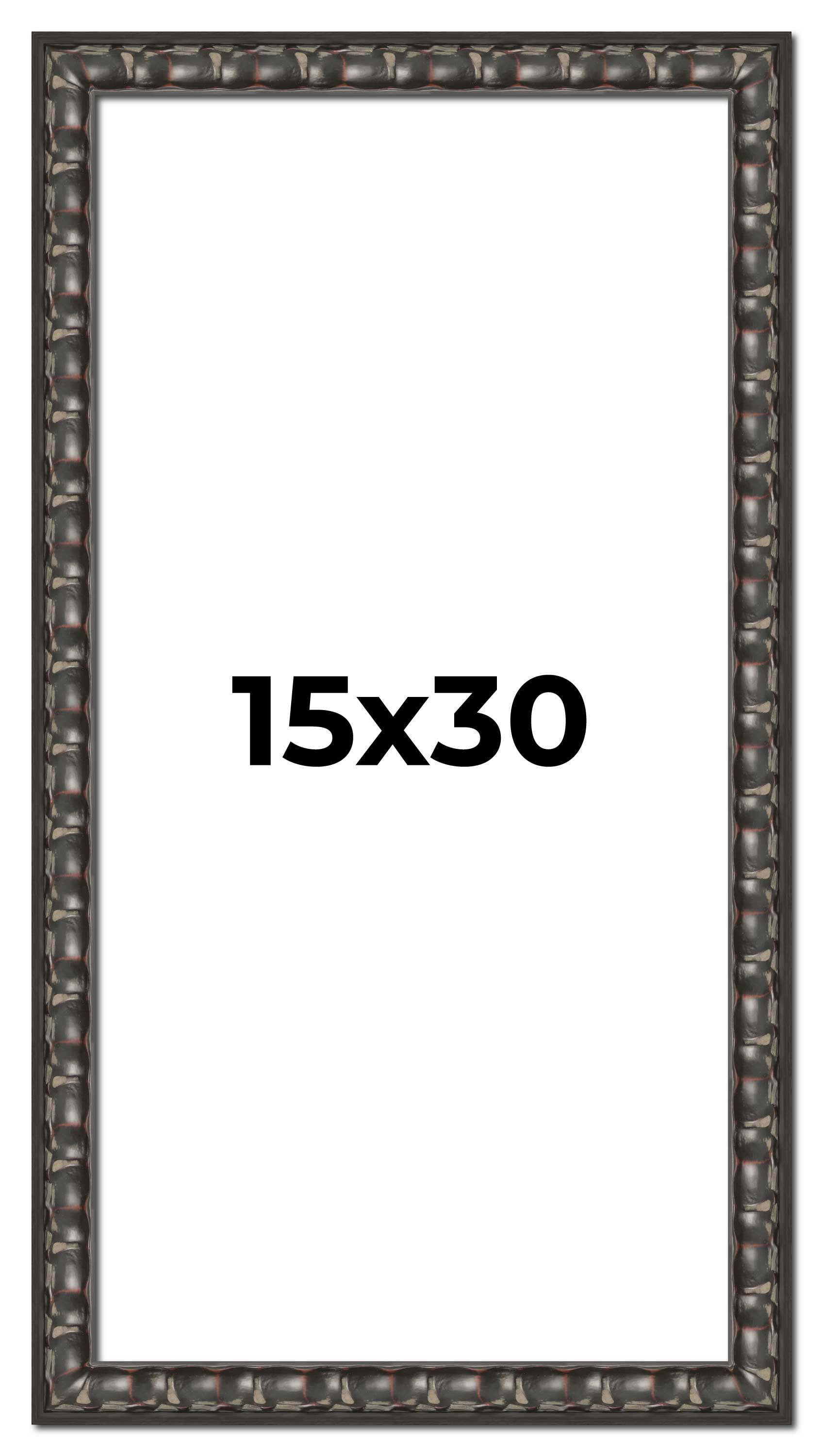 15x30 Frame Black-Brown Medieval Solid Wood Picture Frame | 1.5 Inch ...